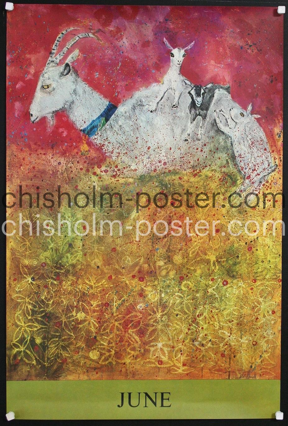 June by Brian Wildsmith - Goat - Calendar | Original Vintage Poster ...