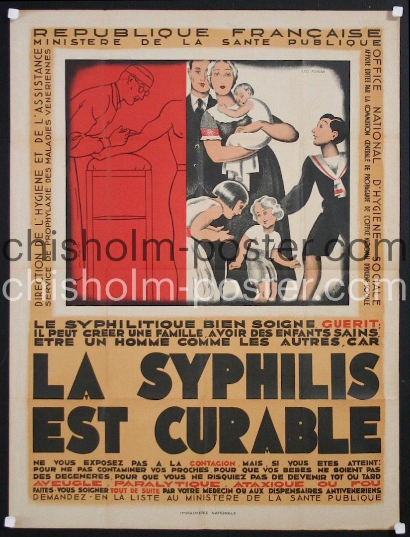 La Syphilis Est Curable | Original Vintage Poster | Chisholm Larsson ...