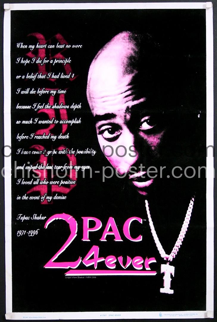 2Pac 4ever - (Black Light) - Tupac Shakur | Original Vintage Poster ...