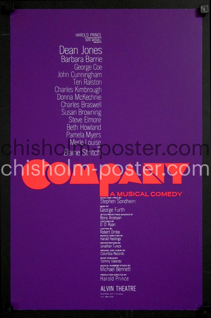 Company - A Musical Comedy - Alvin Theatre (Window Card) | Original ...