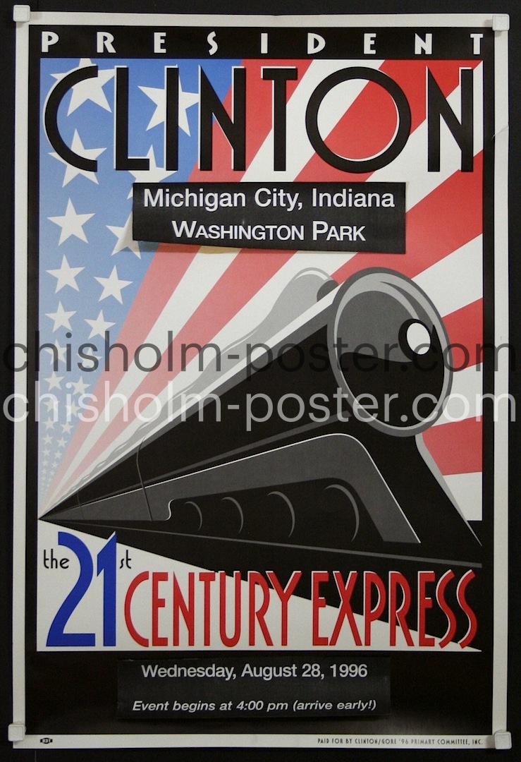 President Clinton - The 21st Century Express | Original Vintage Poster ...