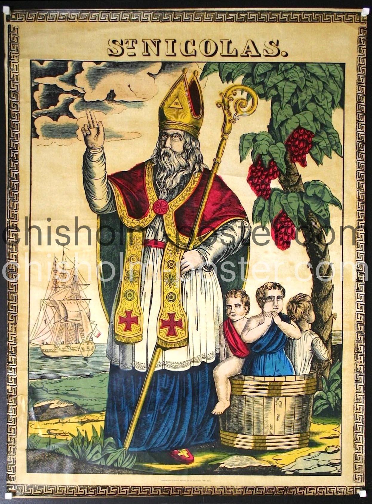 St Nicolas ( Nicholas ) - Loterie Nationale | Original Vintage Poster ...