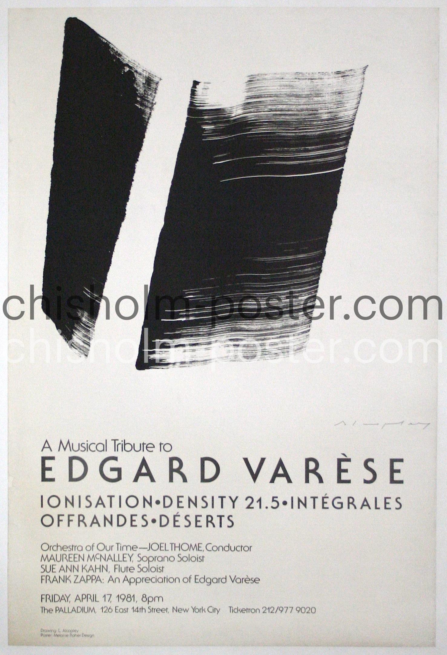 Musical Tribute to Edgard Varese - The Paladium, 1981 | Original ...