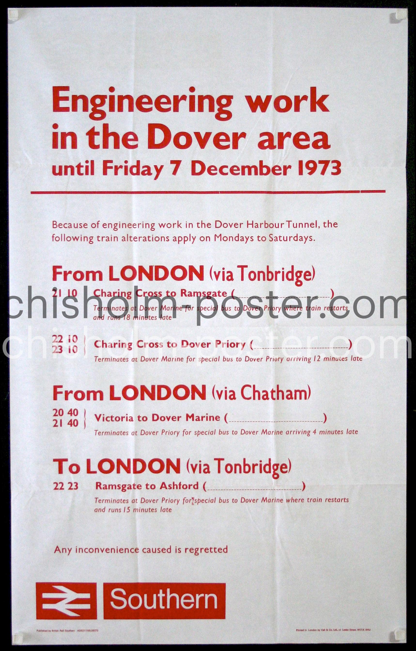 Engineering Work in the Dover Area... December 1973 | Original Vintage ...