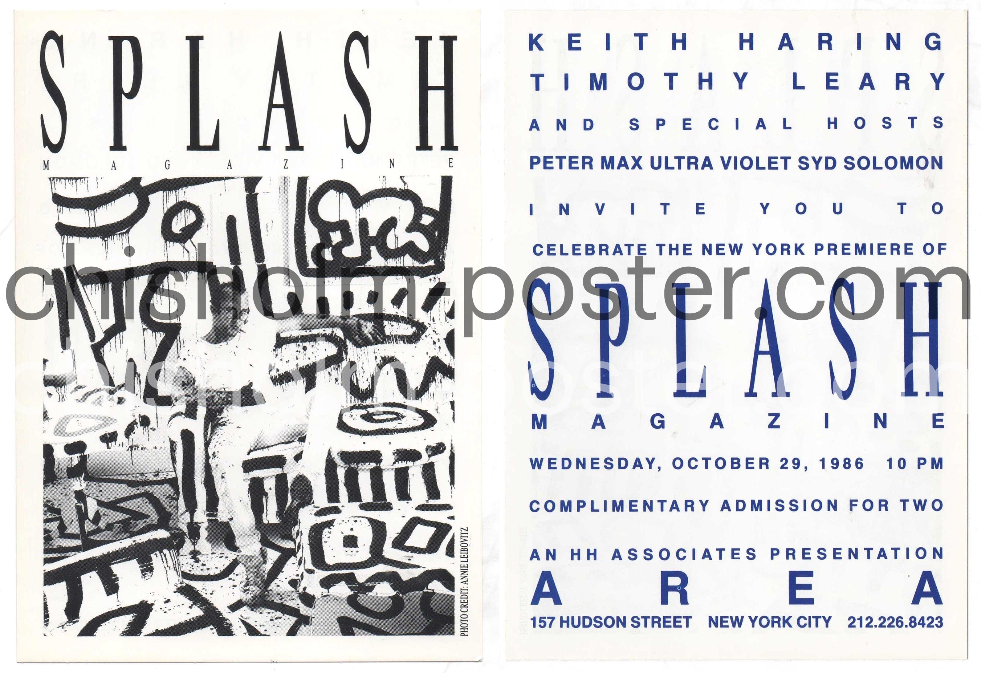 Splash Magazine Premiere 1986 - Keith Haring - Timothy Leary (Postcard ...