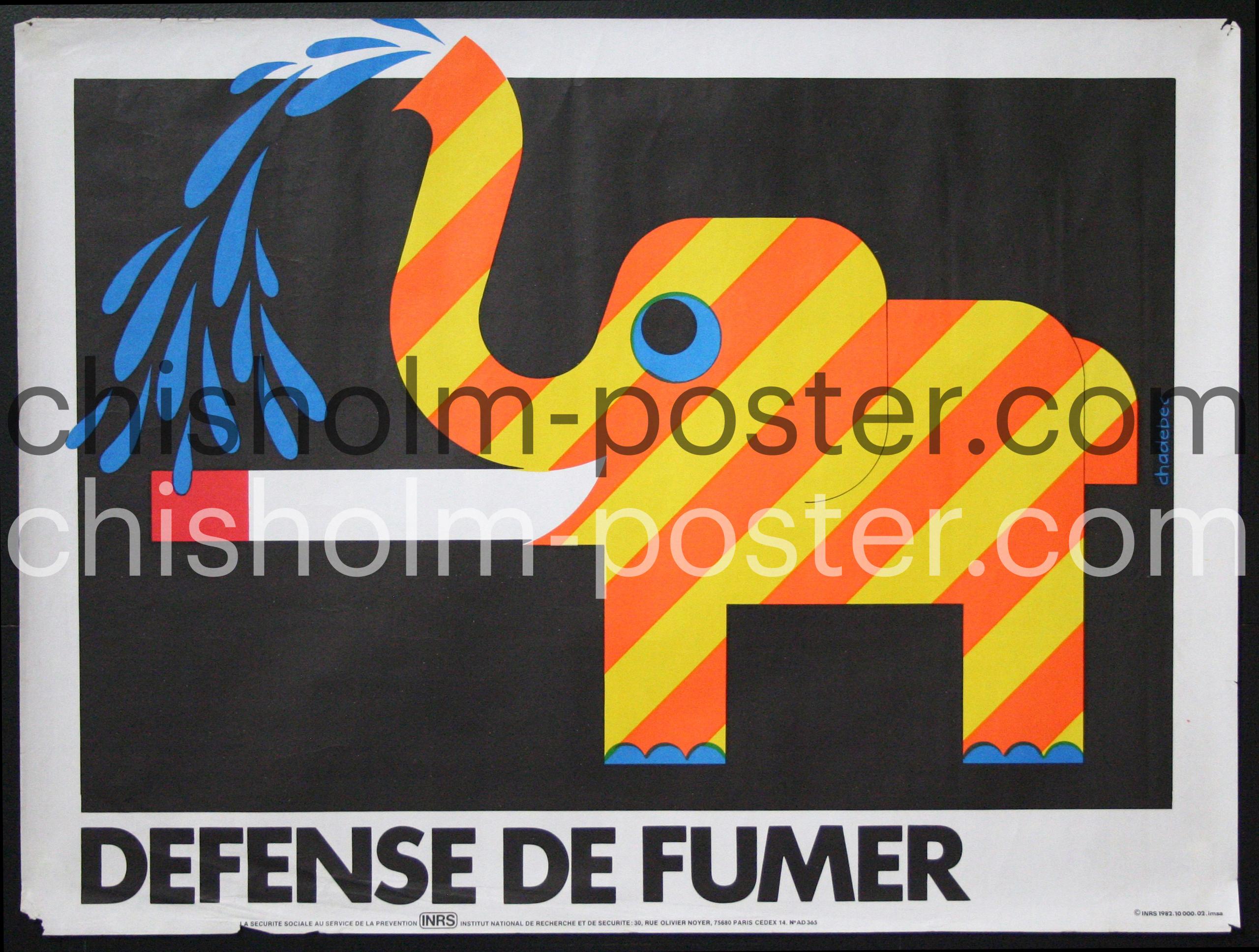 INRS - Defense de Fumer (1) | Original Vintage Poster | Chisholm ...