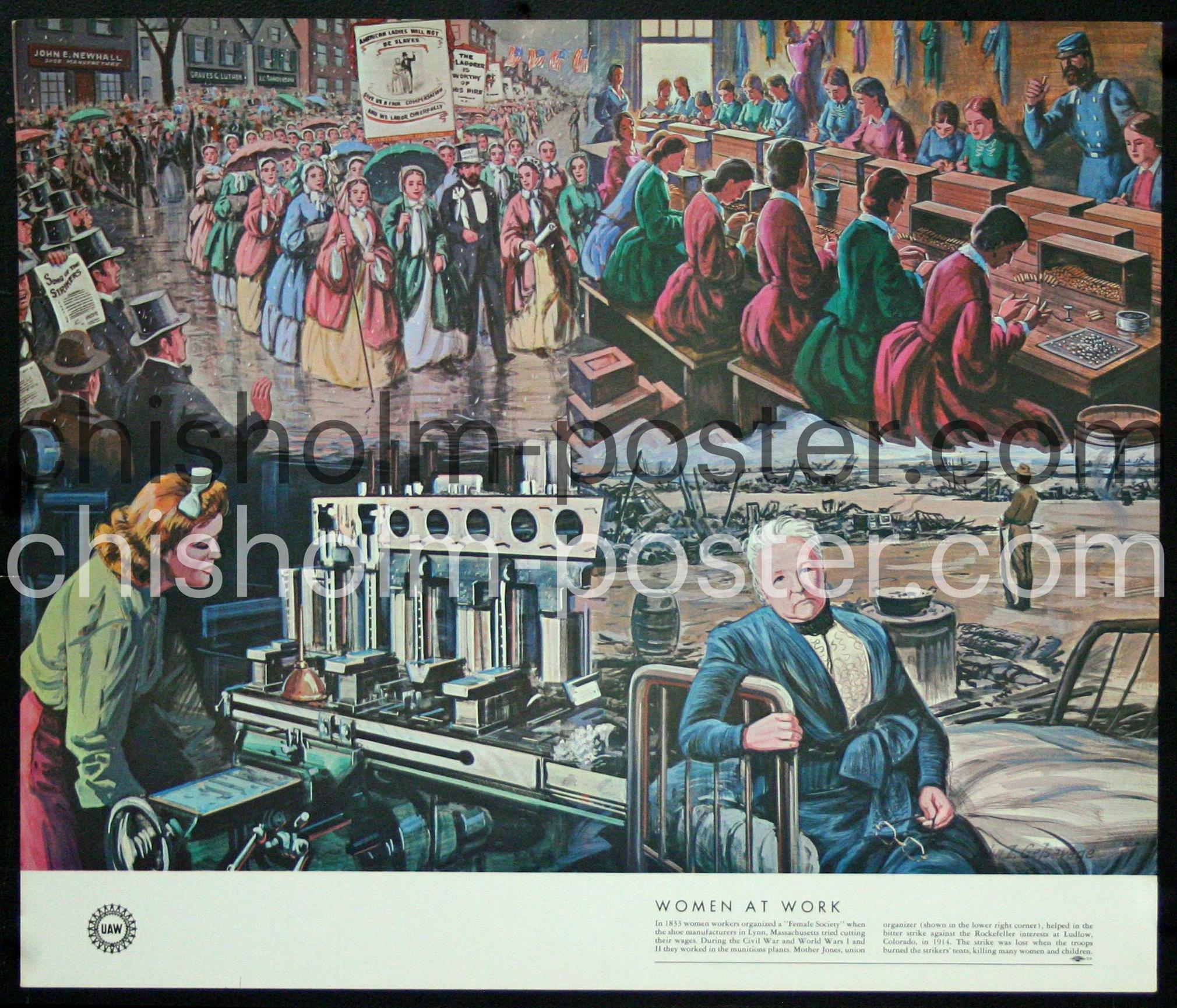 United Automobile Workers UAW - Women At Work | Original Vintage Poster ...