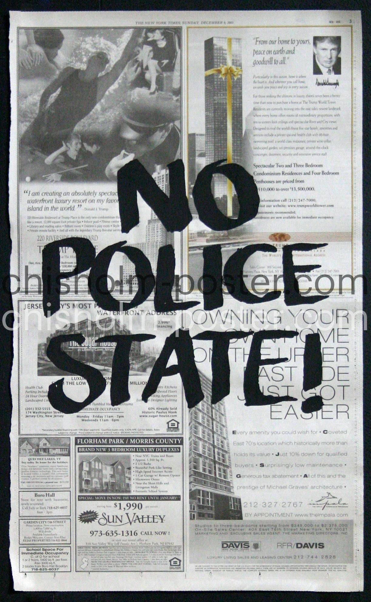 New York Times - No Police State! (3) | Original Vintage Poster ...