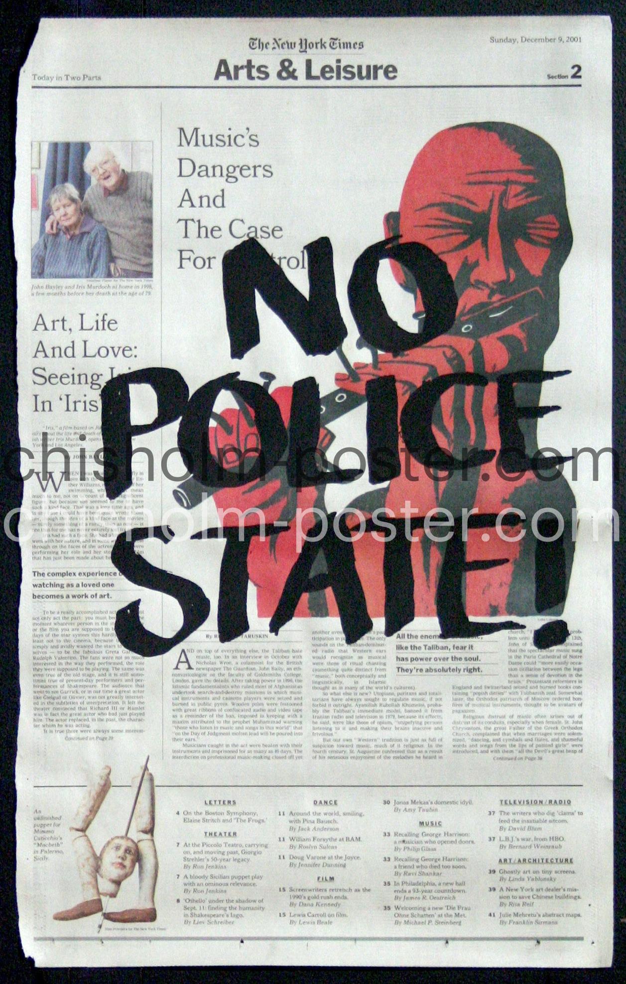 New York Times - No Police State! (5) | Original Vintage Poster ...