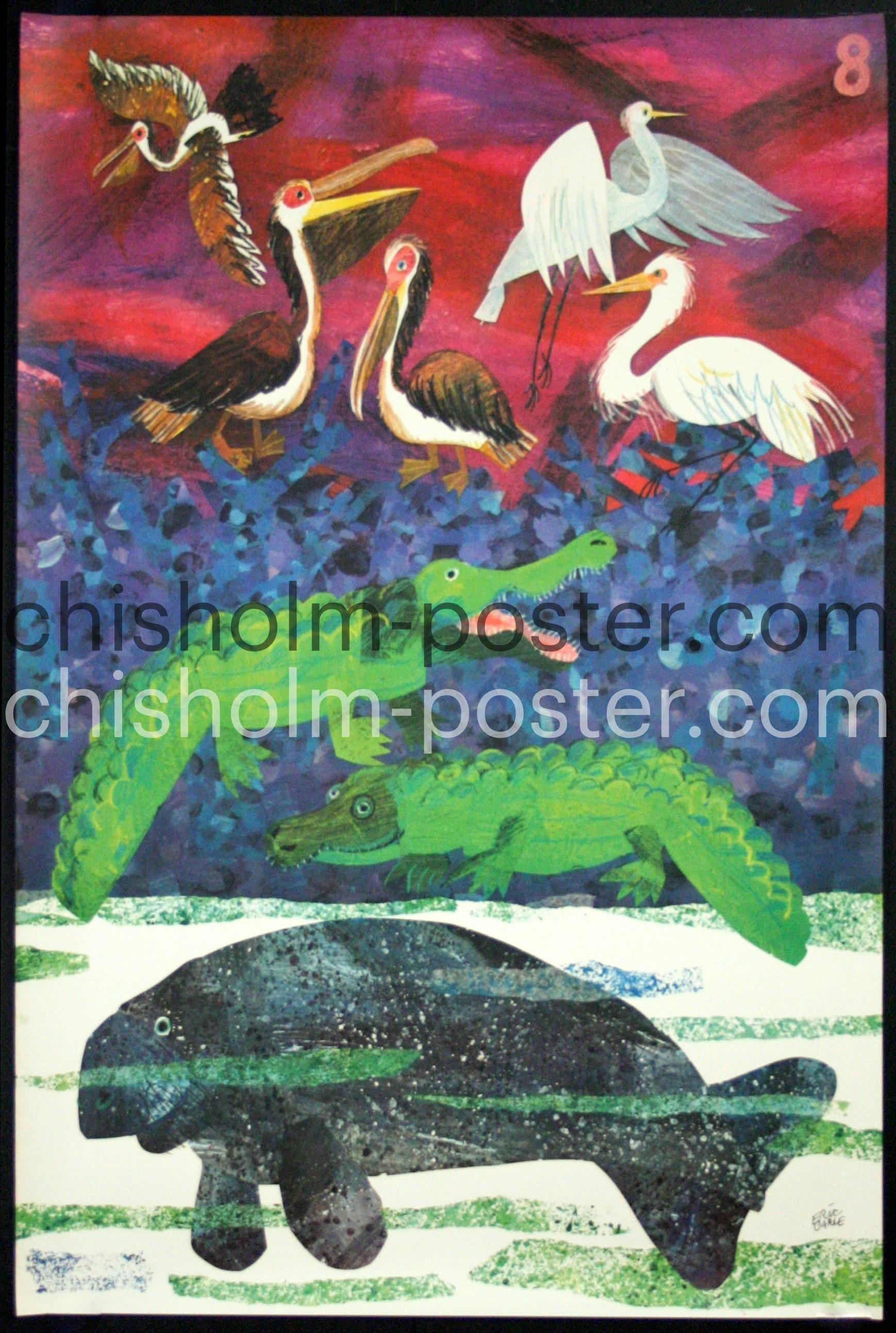 Eric Carle - Counting Poster 8 Alligators, Manatee, Stork | Original ...