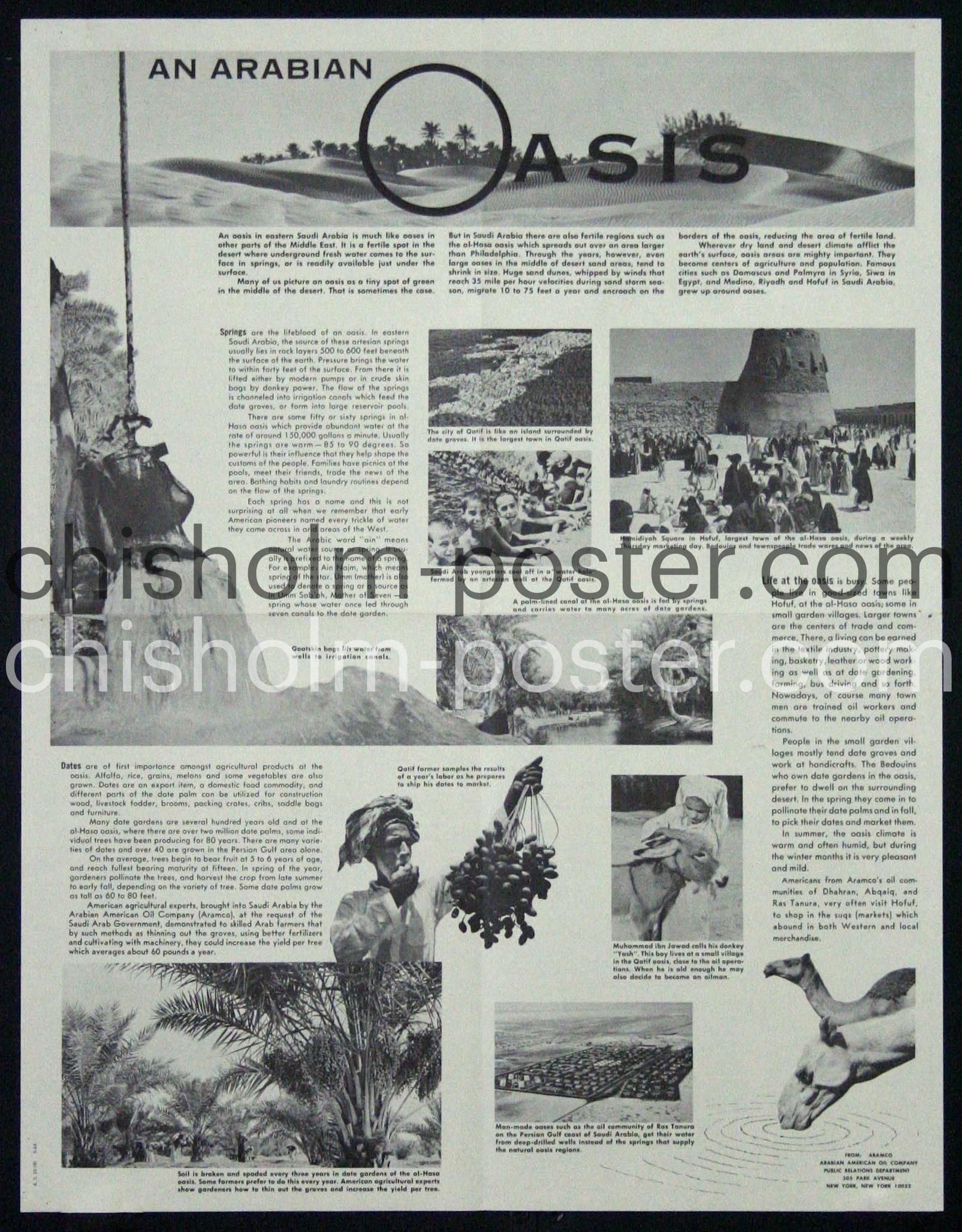 Aramco - An Arabian Oasis | Original Vintage Poster | Chisholm Larsson ...