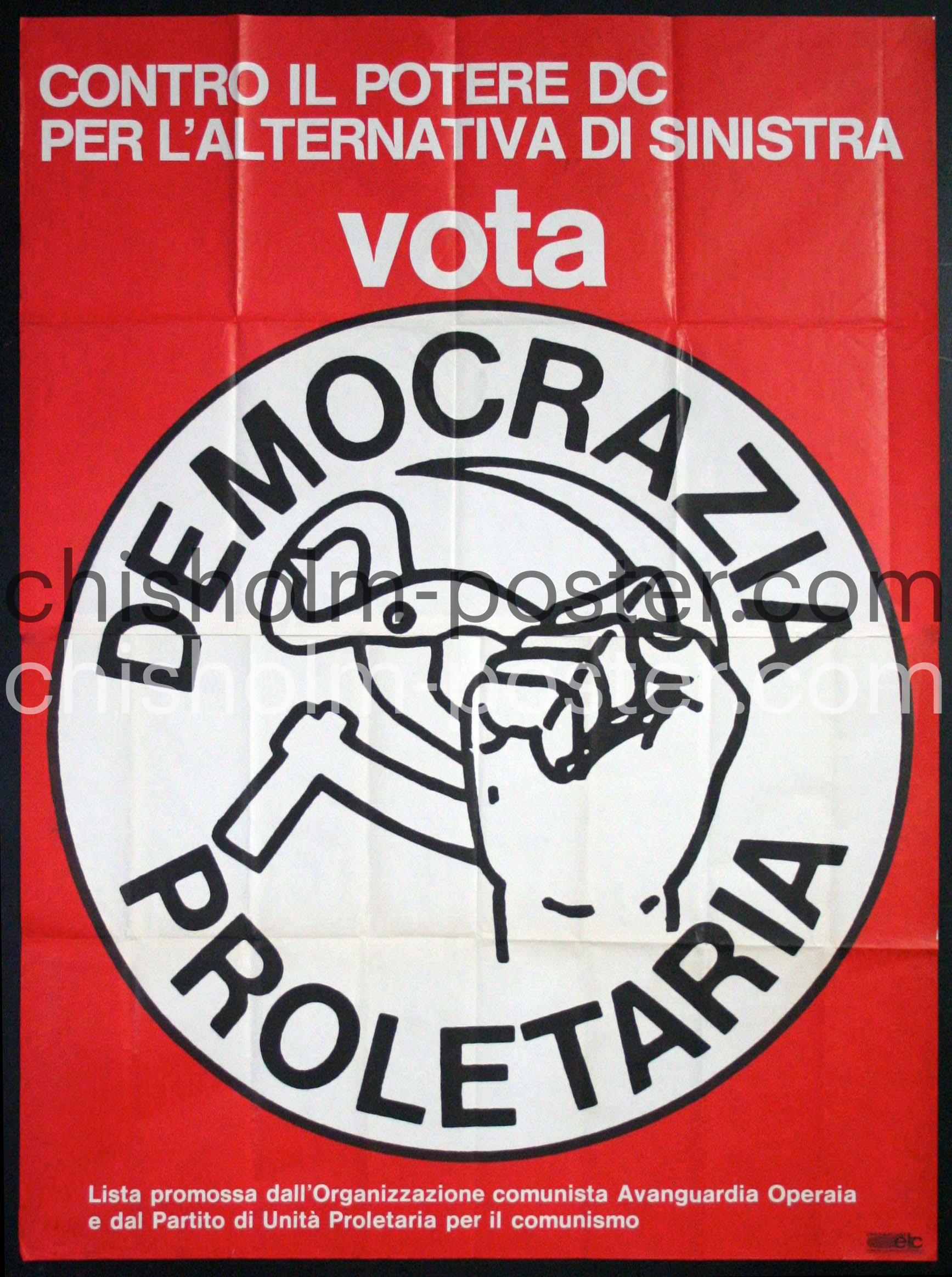 Vota - Democrazia Proletaria | Original Vintage Poster | Chisholm ...