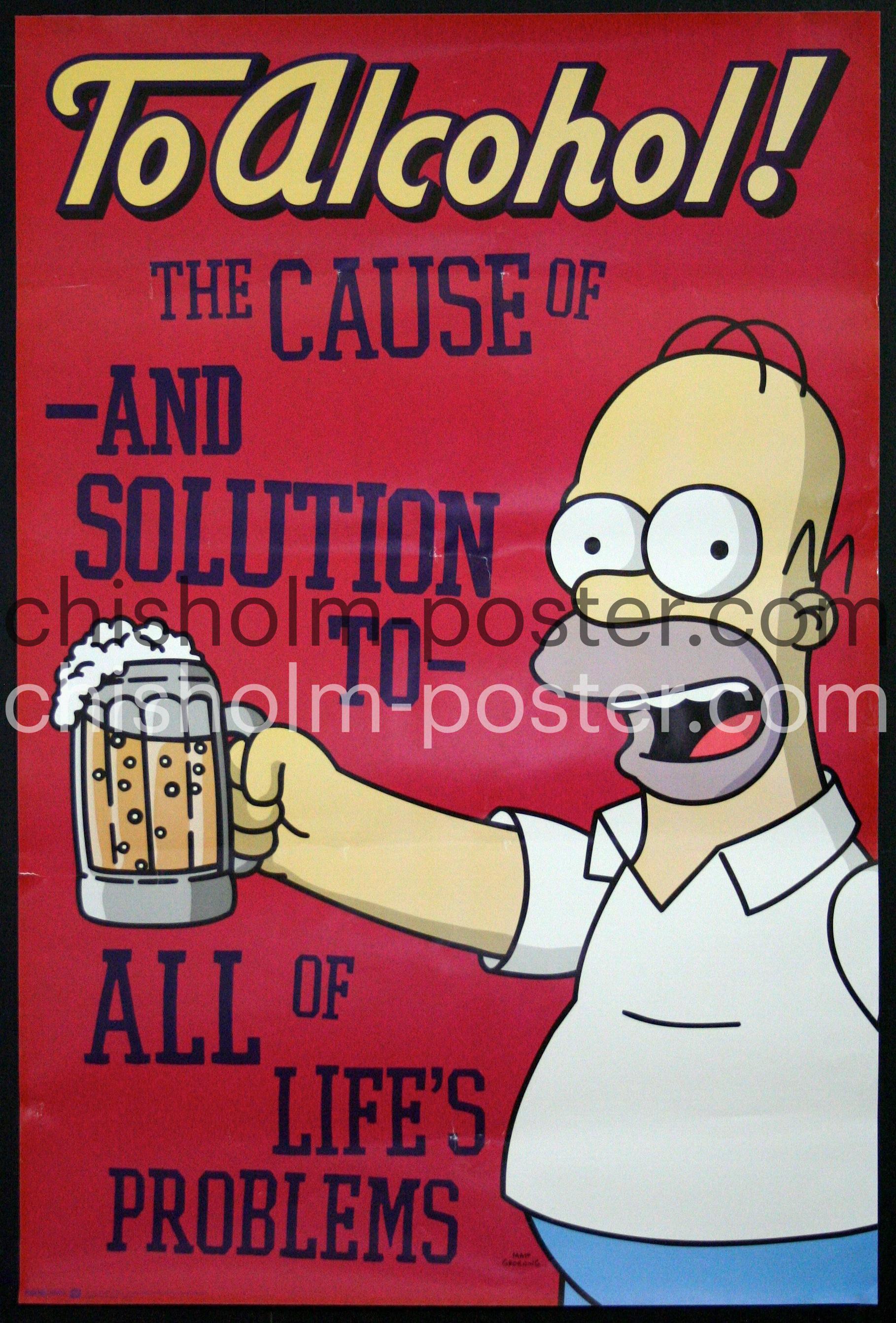 The Simpsons - Homer Simpson - To Alcohol! | Original Vintage Poster ...