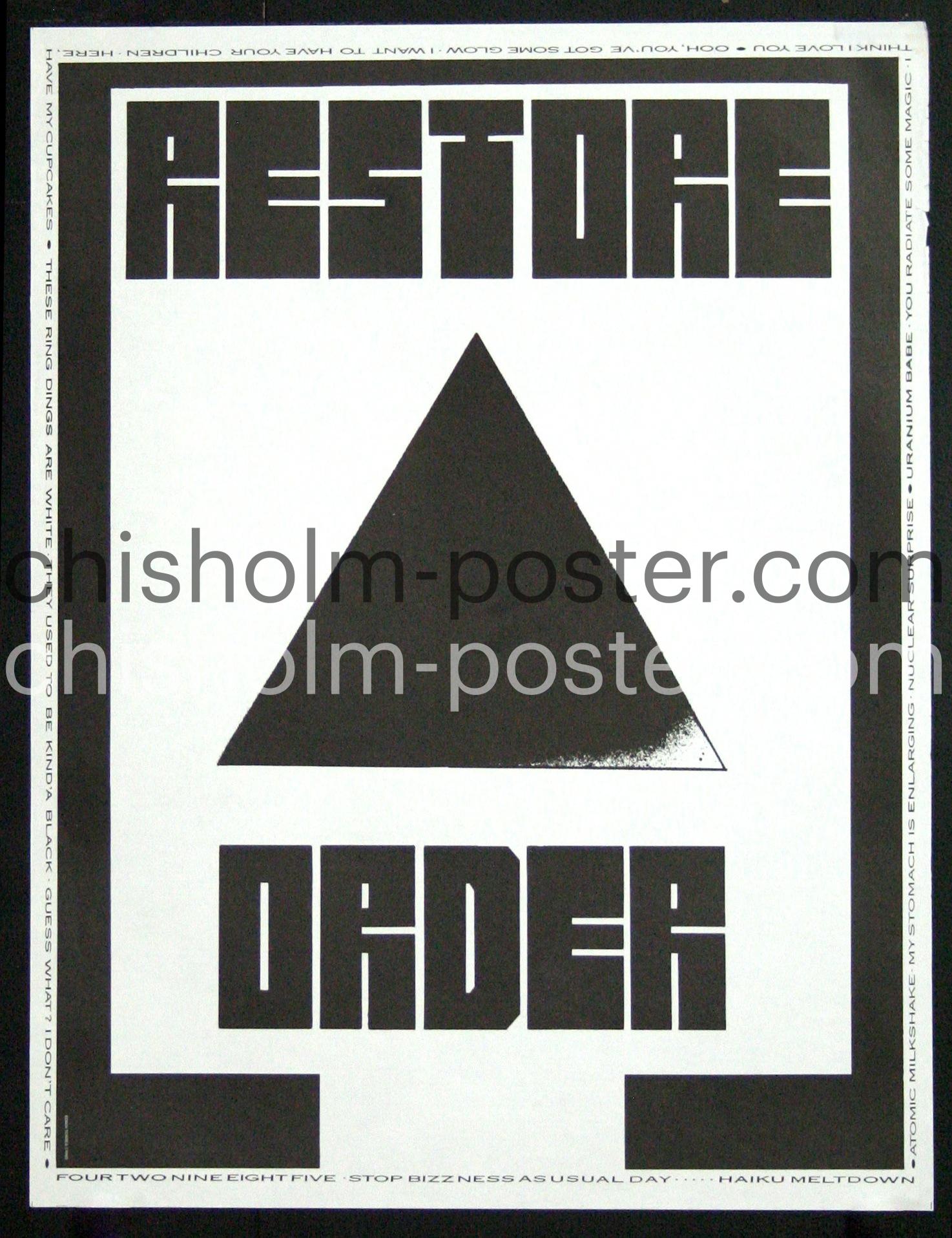 Restore Order | Original Vintage Poster | Chisholm Larsson Gallery