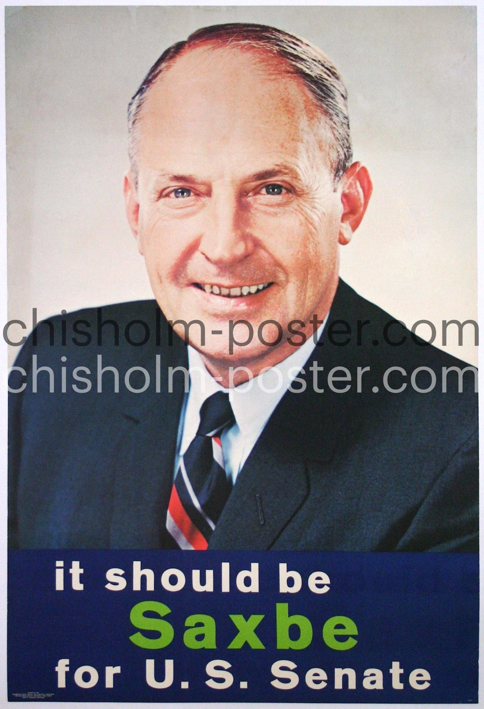 It Should be Saxbe for U.S. Senate | Original Vintage Poster | Chisholm ...
