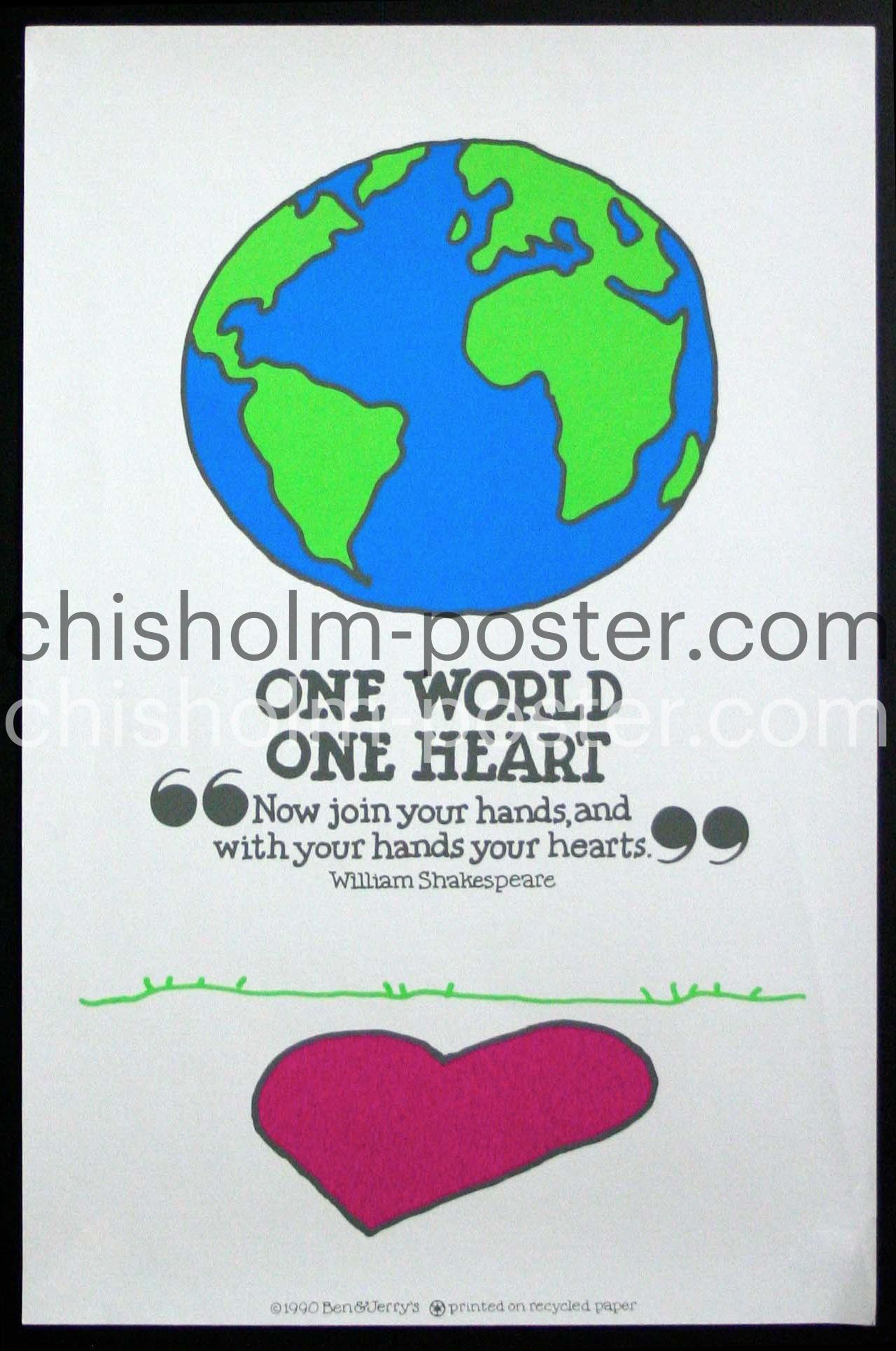 One World - One Heart (William Shakespeare) | Original Vintage Poster ...