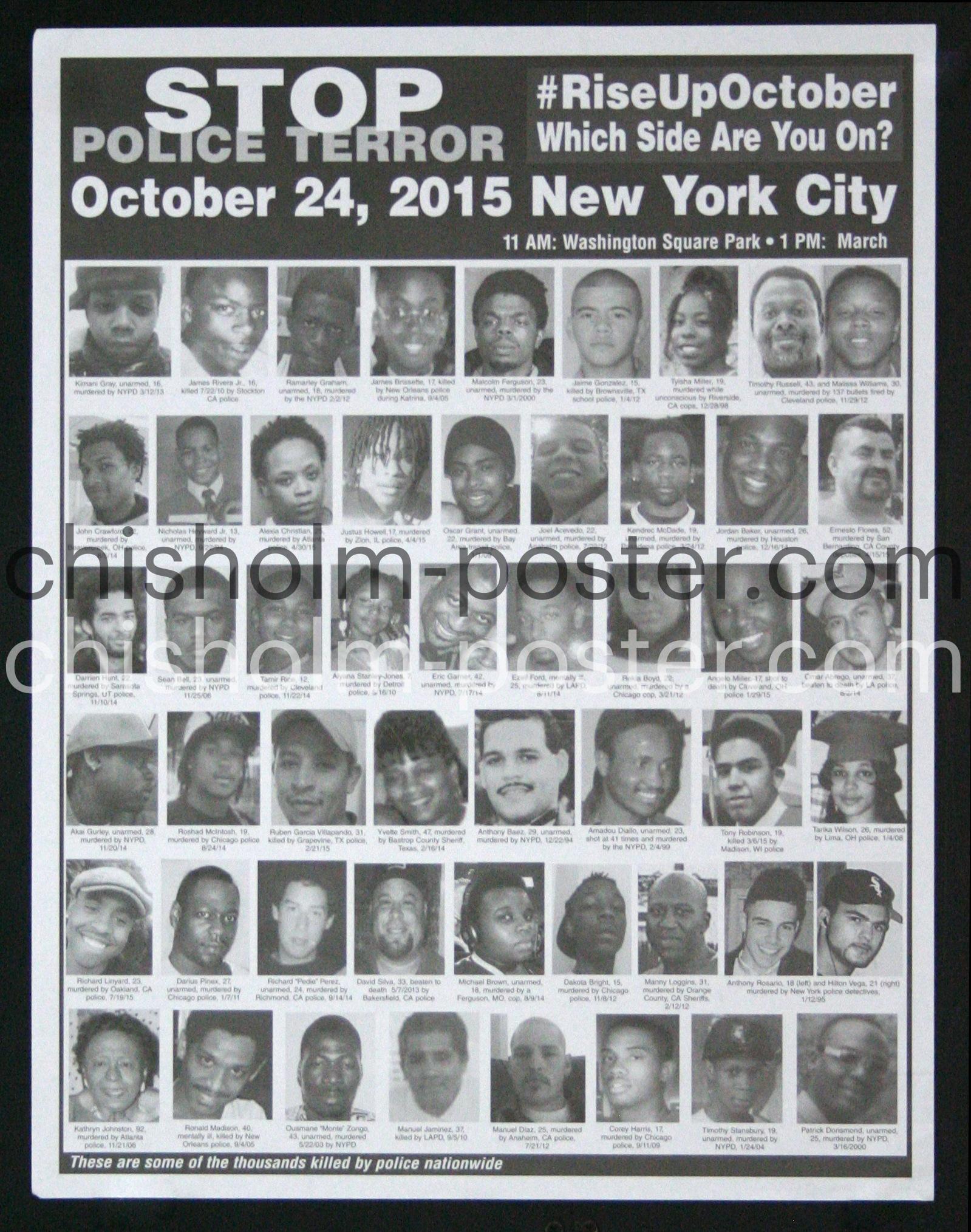 Stop Police Terror - #RiseUpOctober - New York City | Original Vintage ...