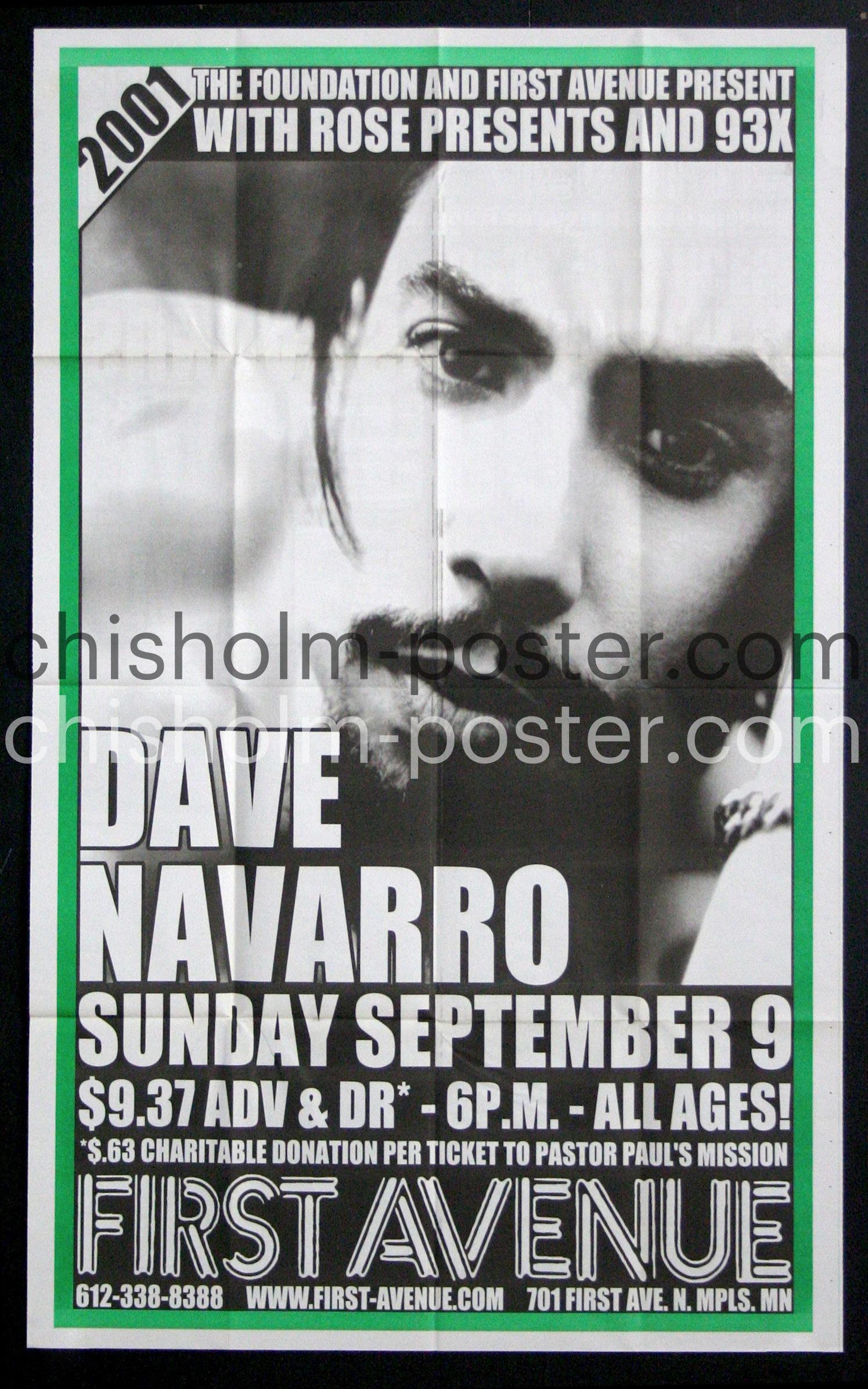 Dave Navarro - First Avenue | Original Vintage Poster | Chisholm ...