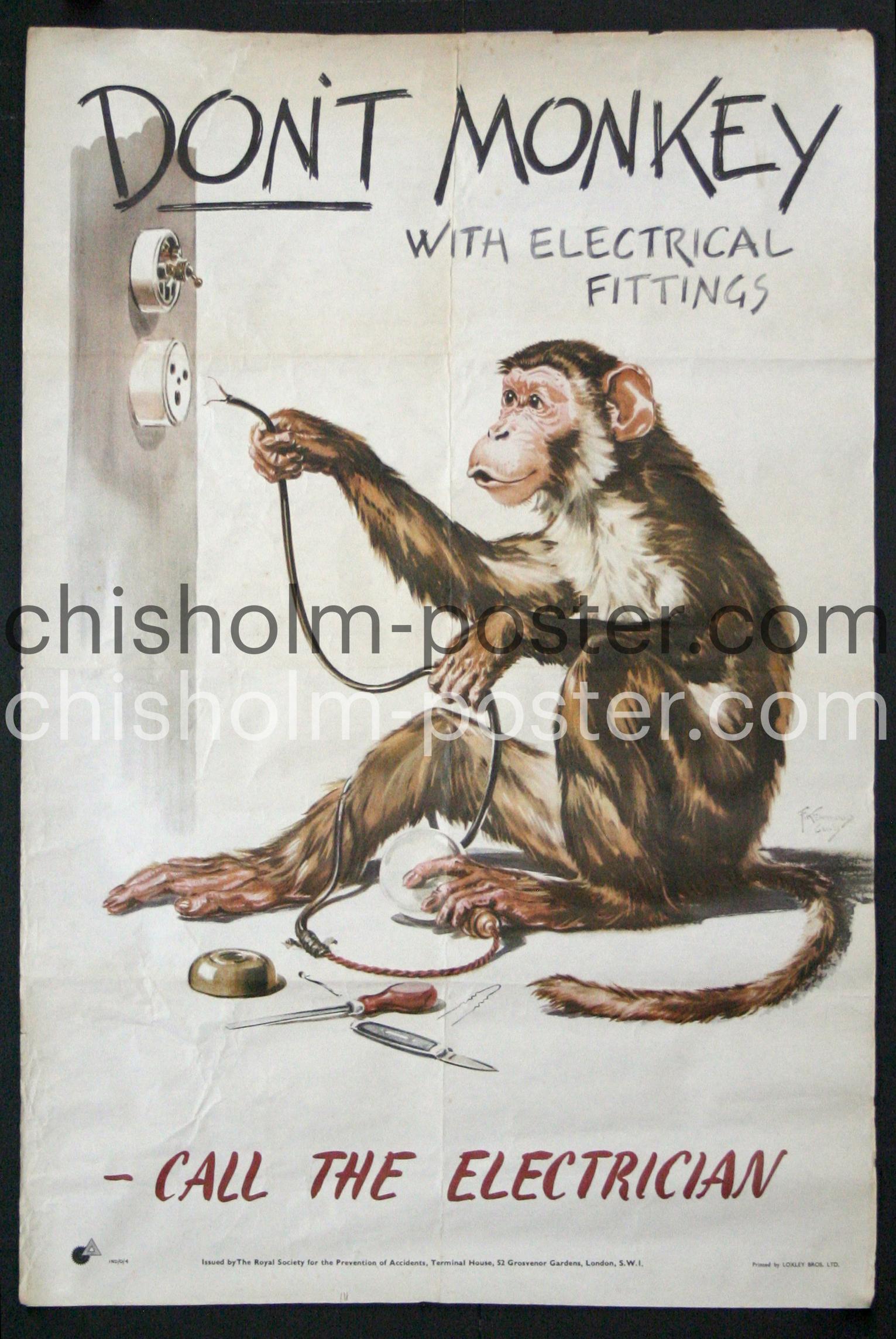 Don't Monkey With Electrical Fittings - Call The Electrician | Original ...