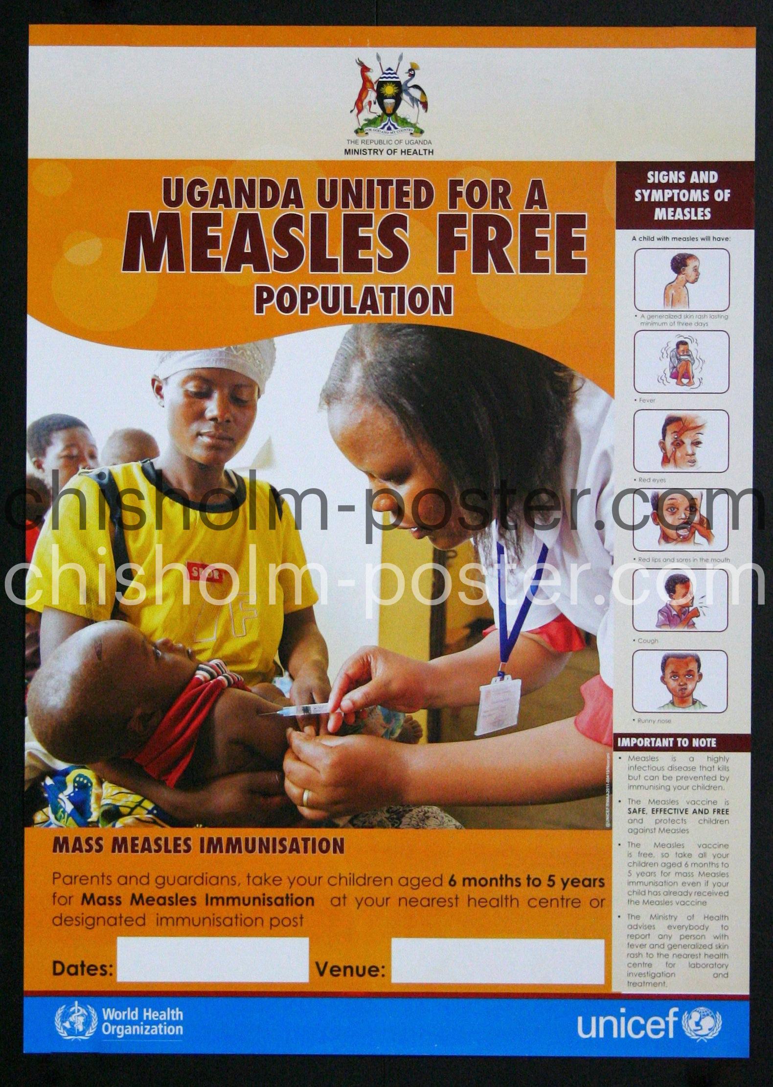 Unicef - Uganda United for a Measles Free Population | Original Vintage ...