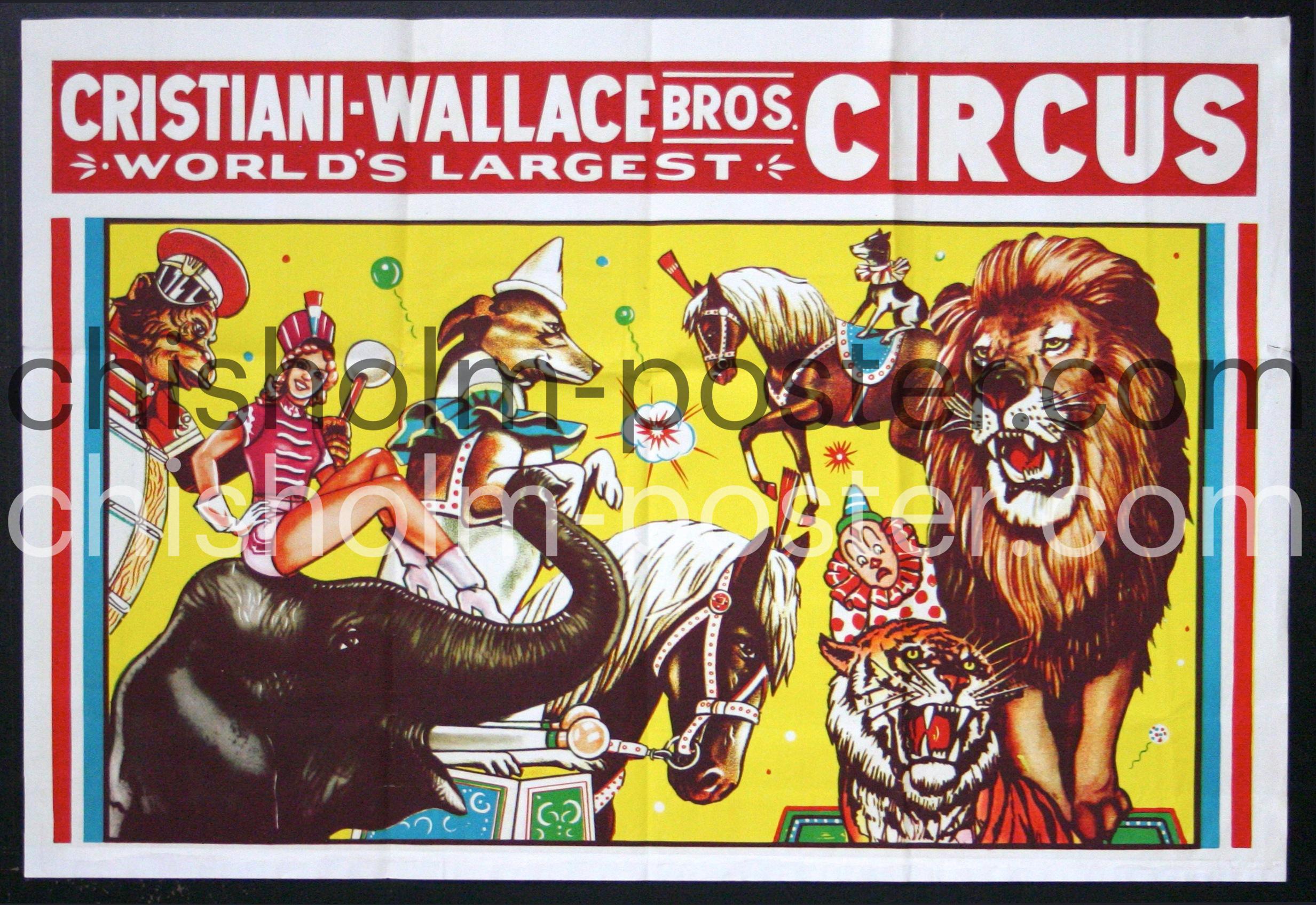 Cristiani Wallace Bros. Circus (4) | Original Vintage Poster | Chisholm ...