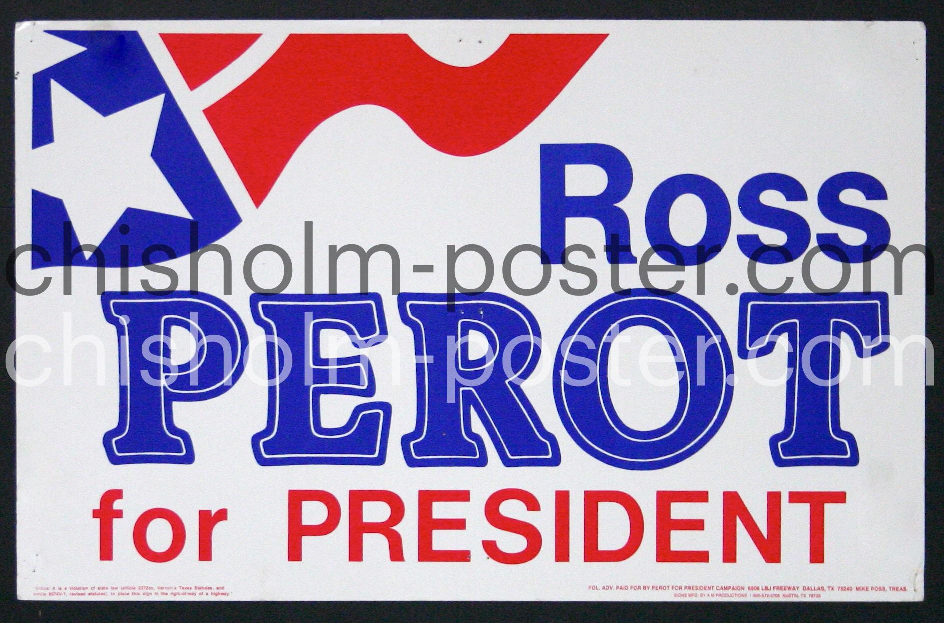 Ross Perot - For President | Original Vintage Poster | Chisholm Larsson ...