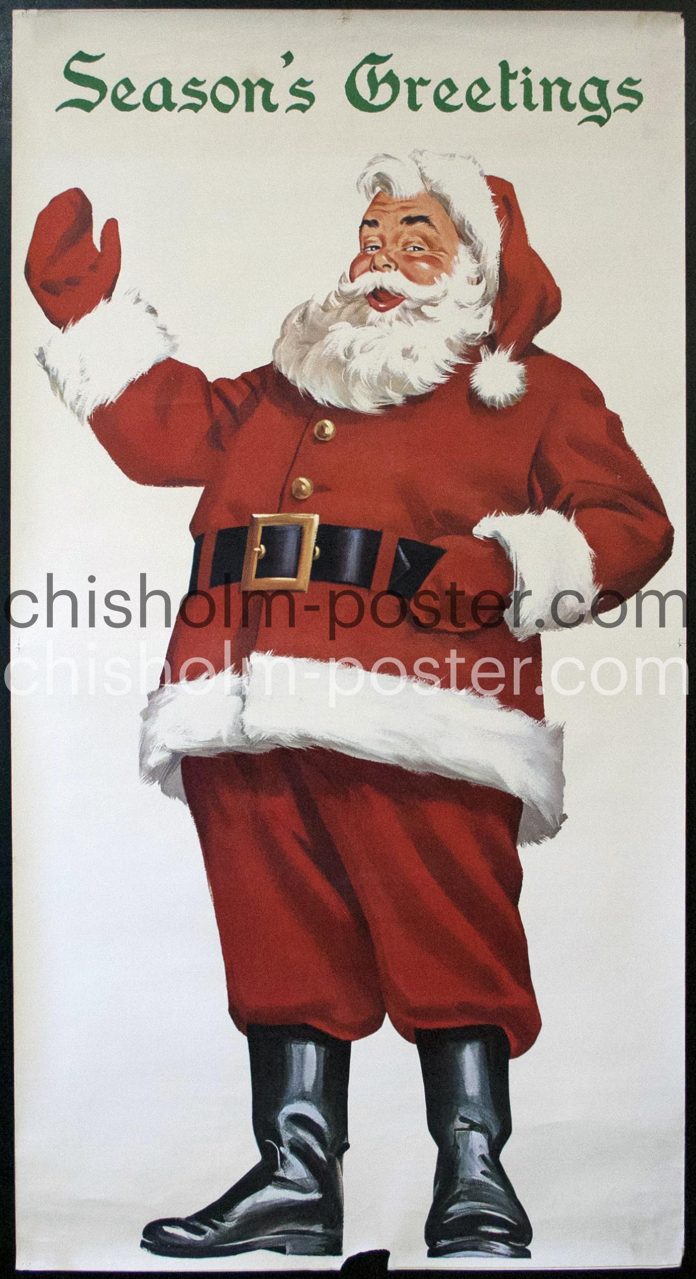 Season's Greetings - Santa (Panel) | Original Vintage Poster | Chisholm ...