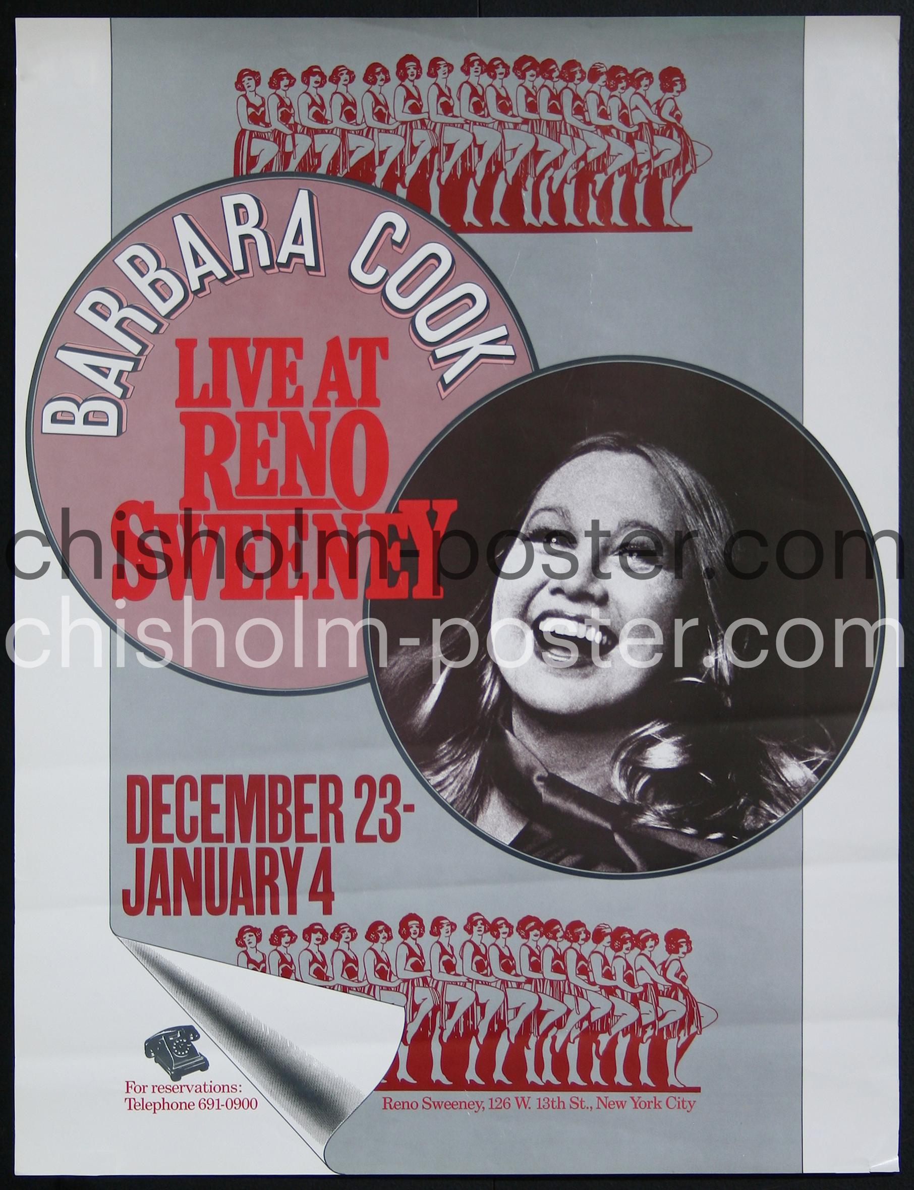 Barbara Cook at Reno Sweeney | Original Vintage Poster | Chisholm ...