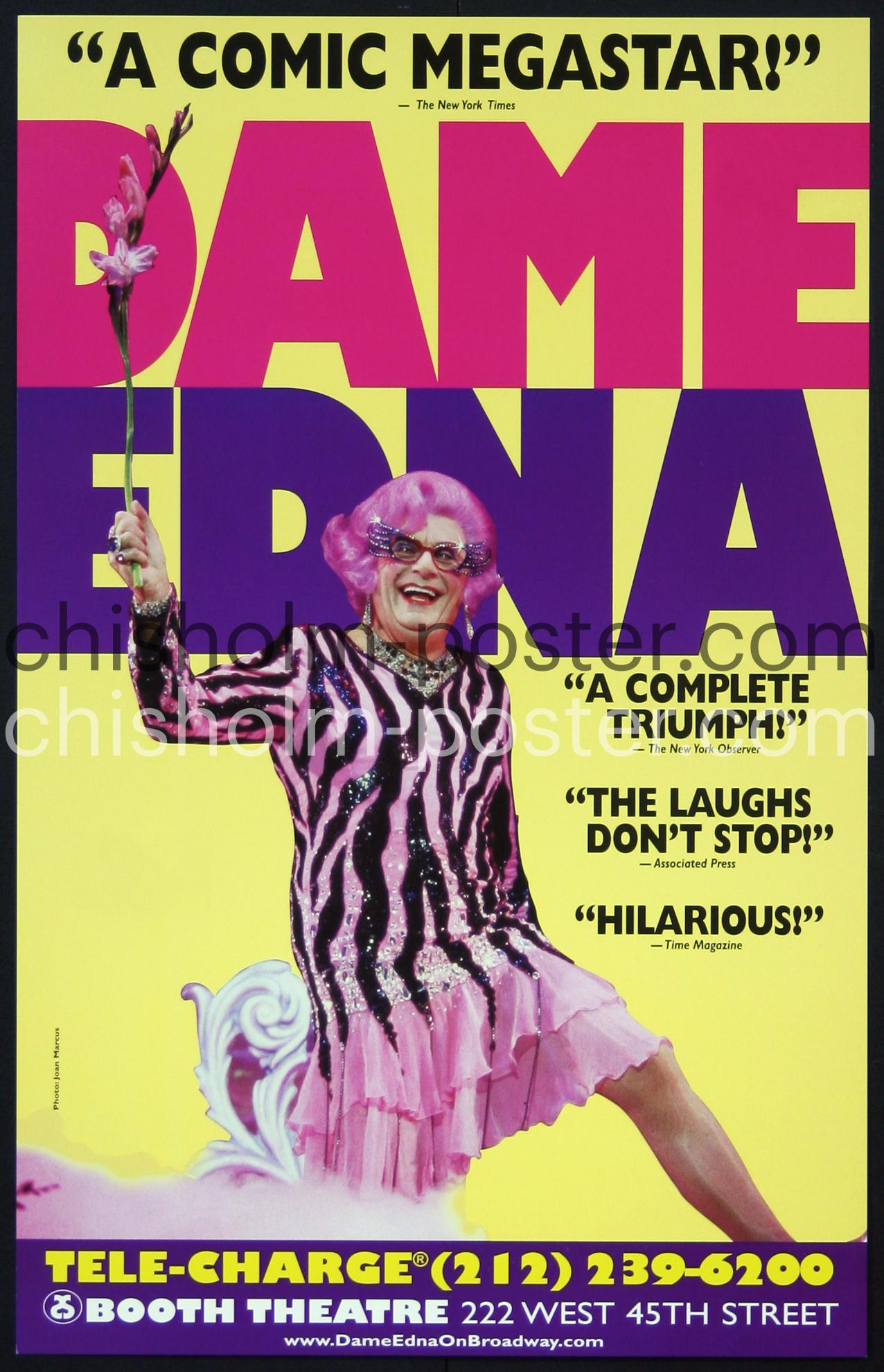 Dame Edna - Booth Theatre 1999 (Window Card 1) | Original Vintage ...