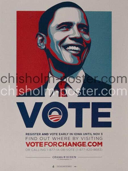 Vote for Change - Barack Obama 2008 Campaign Poster | Original Vintage ...