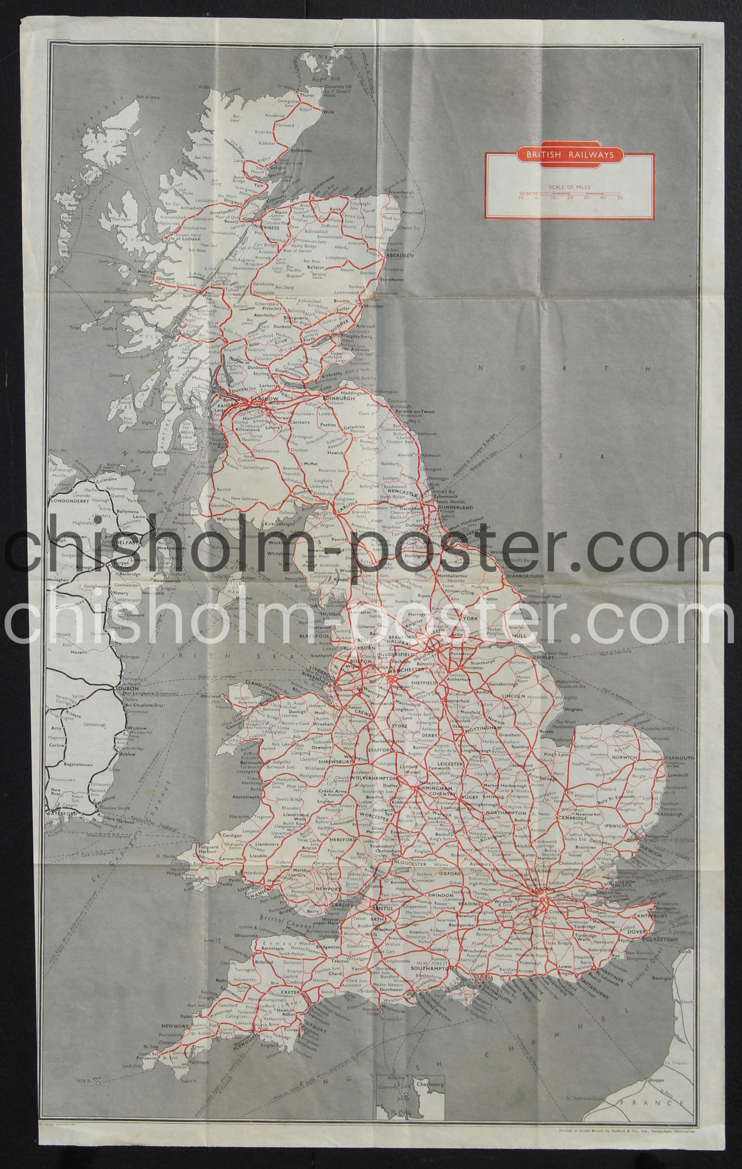 British Railways Route Map 1950 (Trimmed) | Original Vintage Poster ...