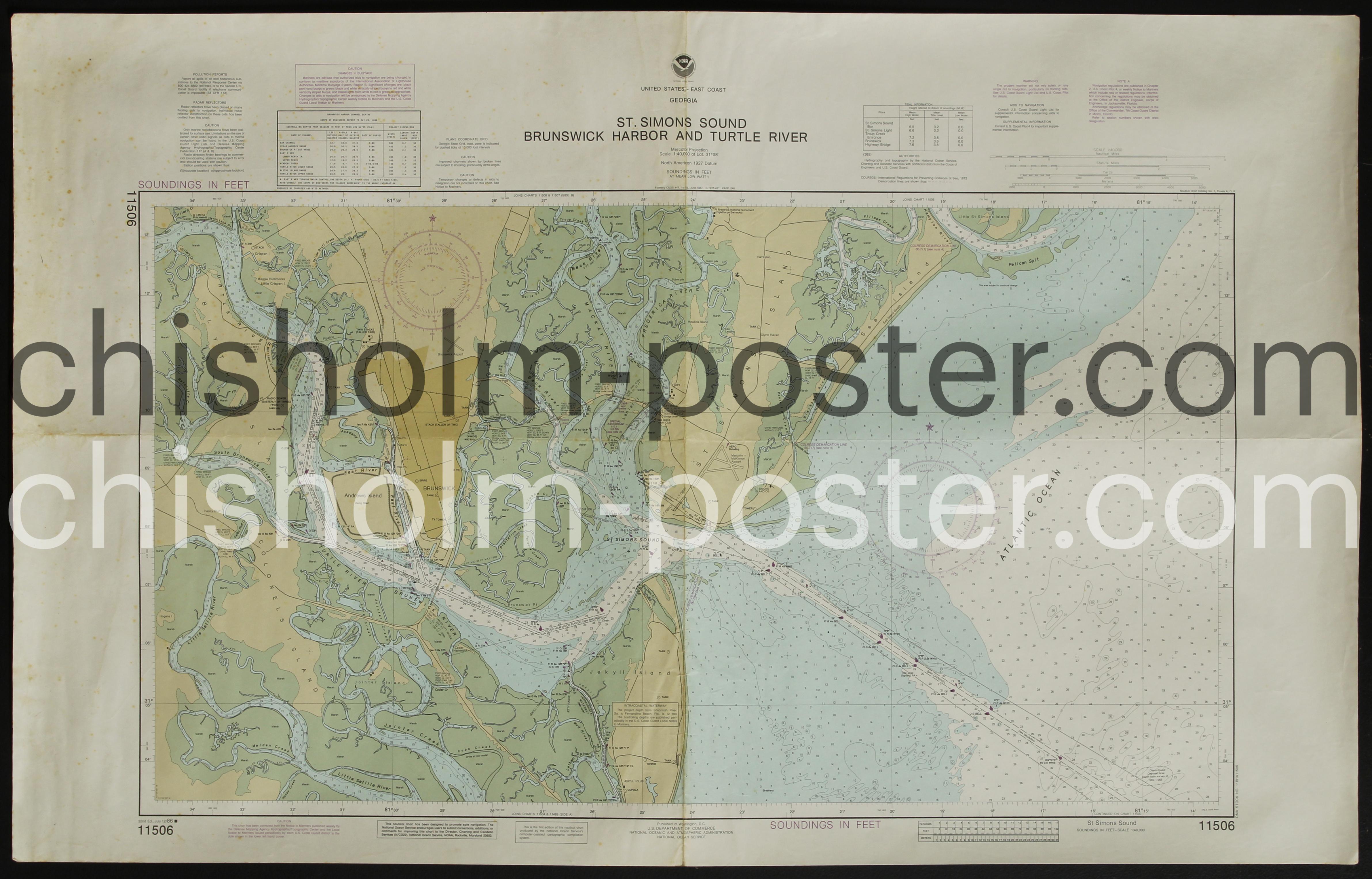 ST. SIMONS SOUND BRUNSWICK HARBOR AND TURTLE RIVER - Georgia United ...