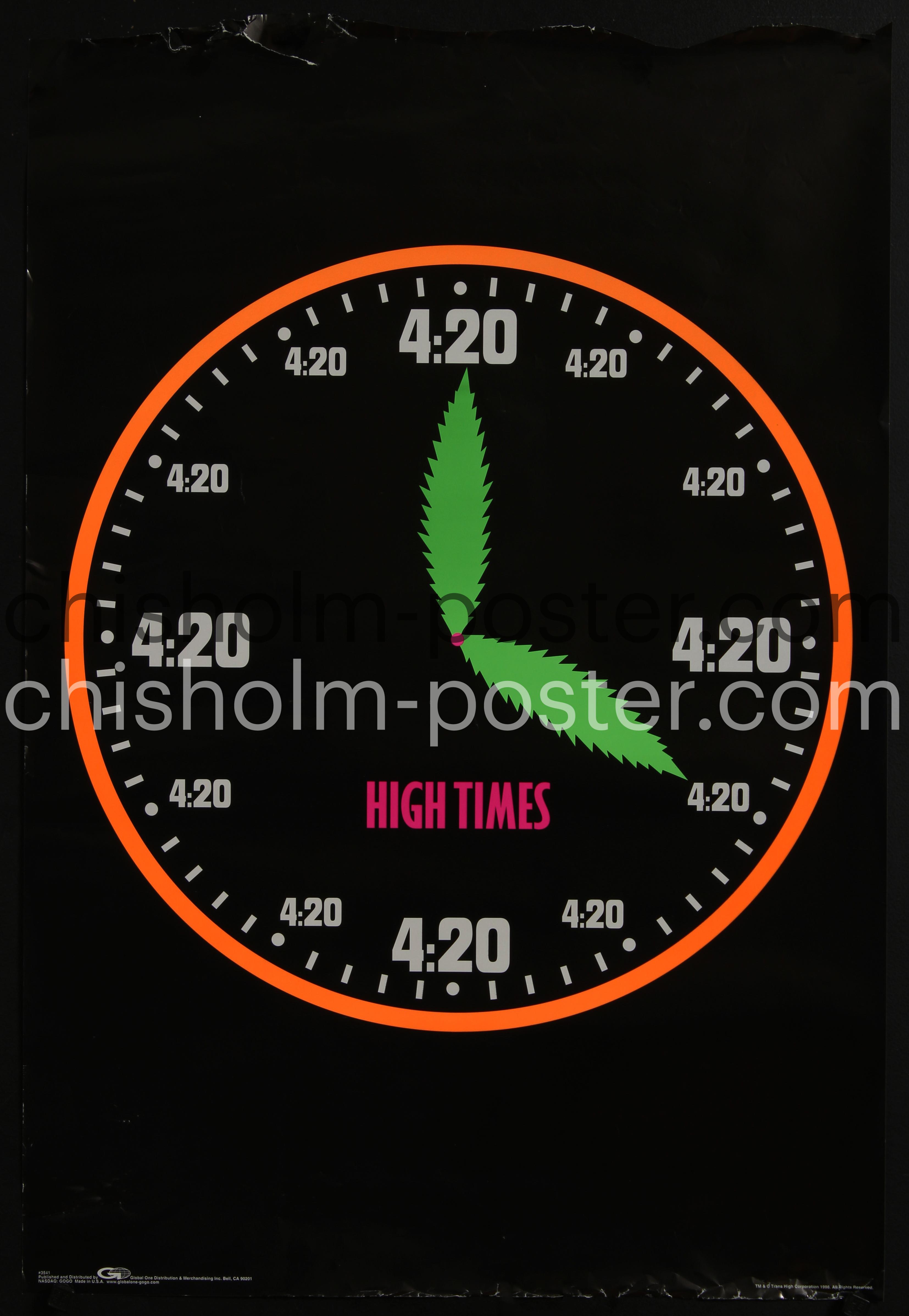 4:20 High Times (Weed Clock) | Original Vintage Poster | Chisholm ...