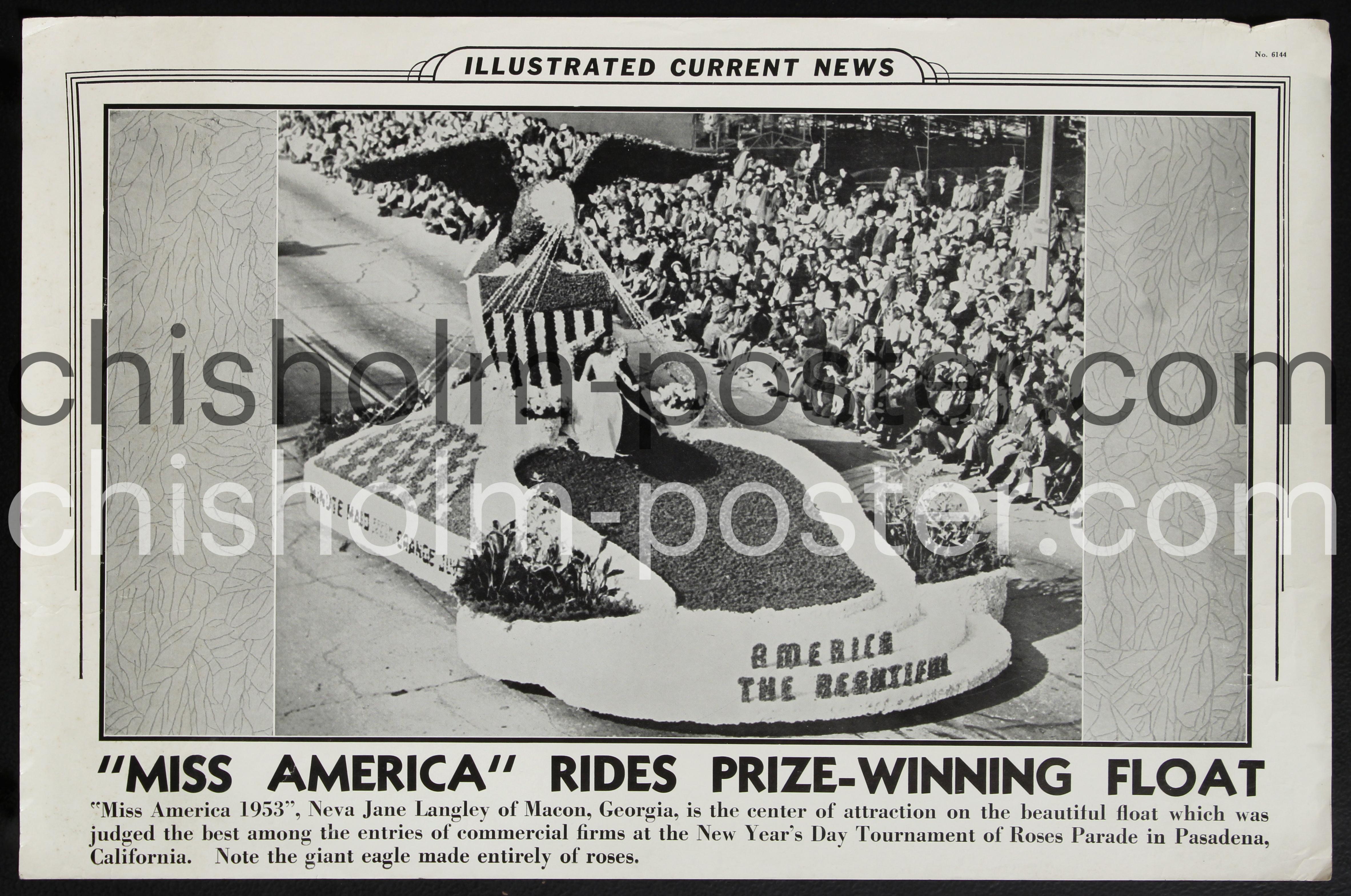 Illustrated Current News (8) - Miss America Rides Prize-Winning Float - Neva Jane Langley ...