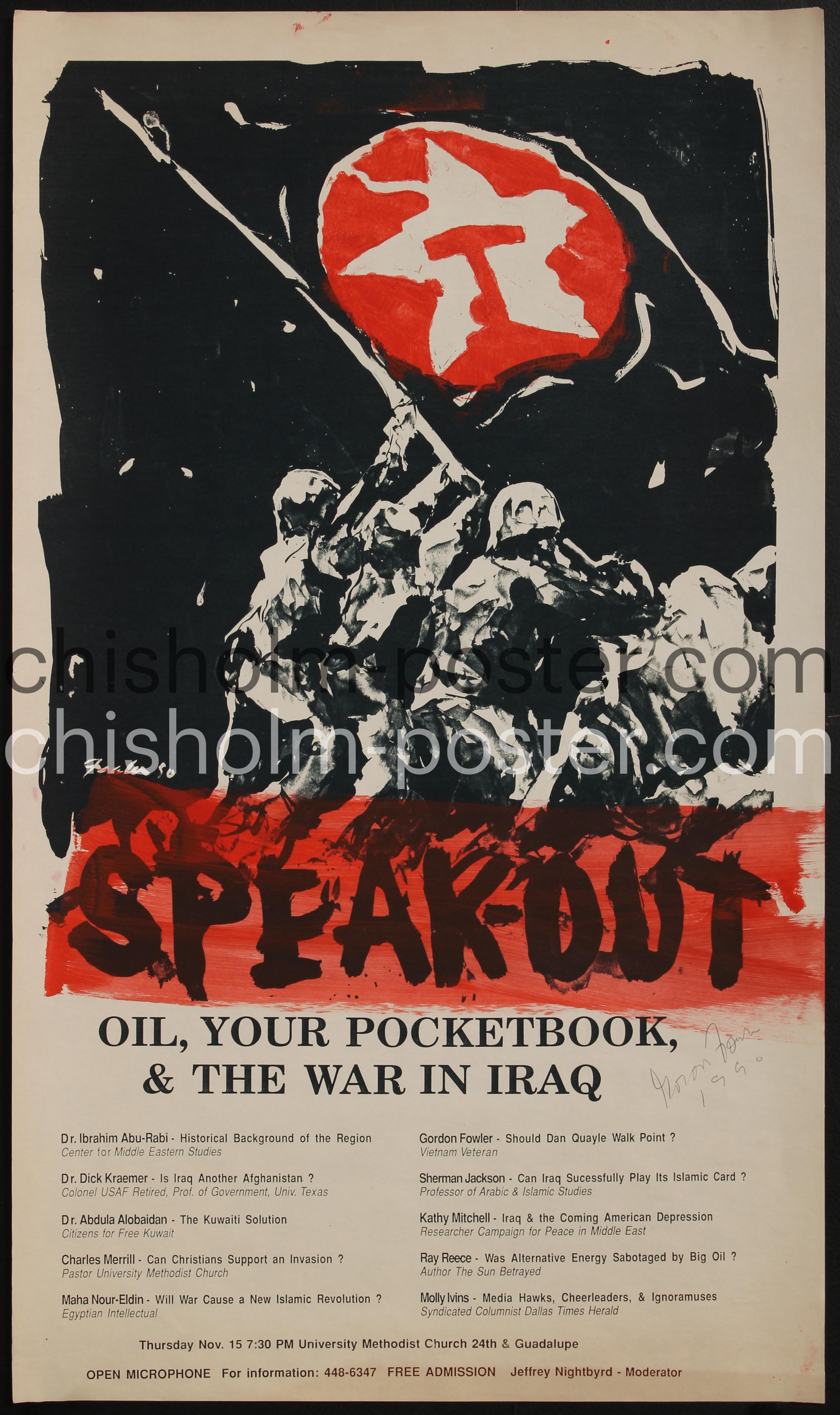 Speak-Out; Oil, Your Pocketbook, & the War in Iraq (Hand-signed by ...