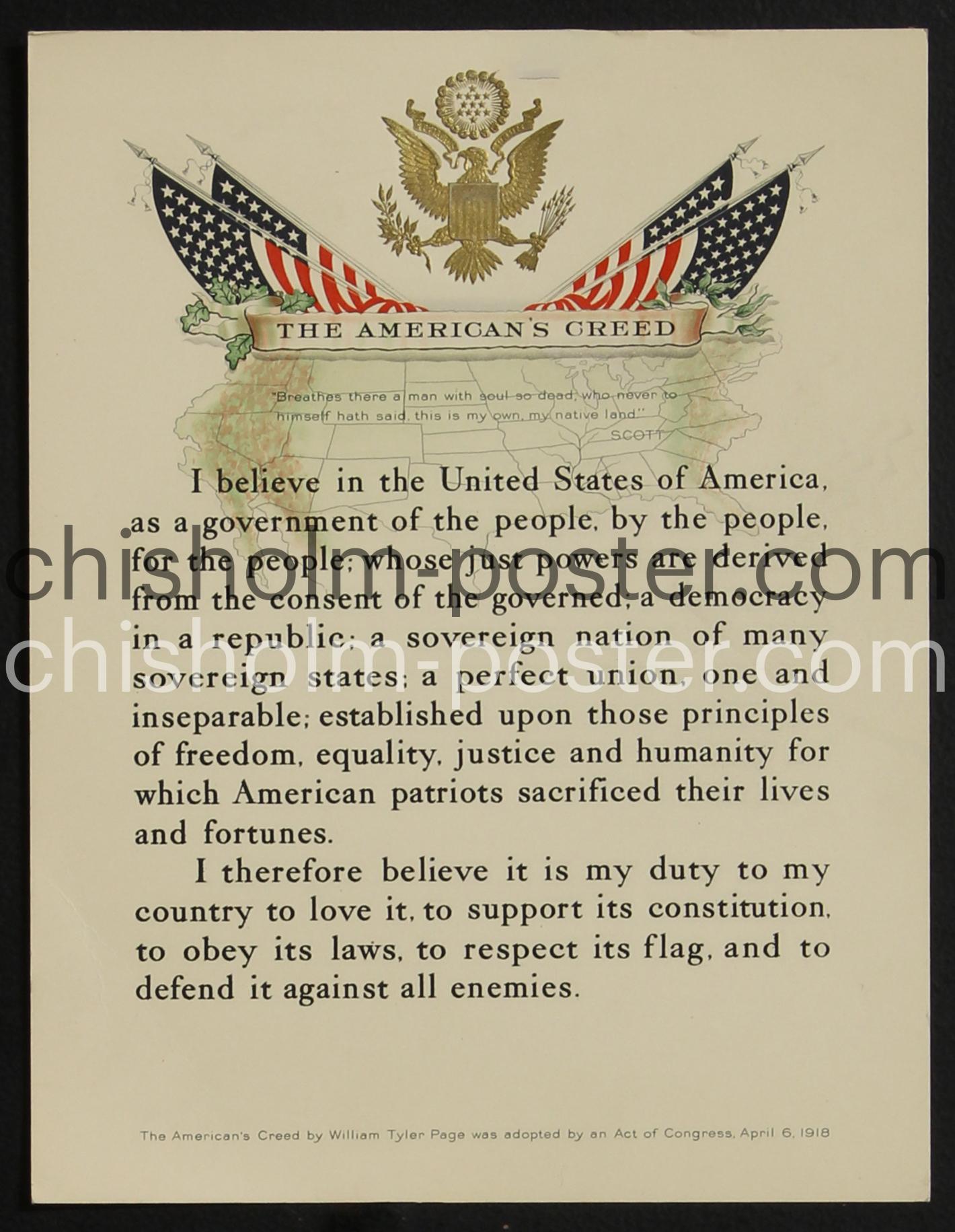 The American's Creed - William Tyler Page (Very Small) | Original ...