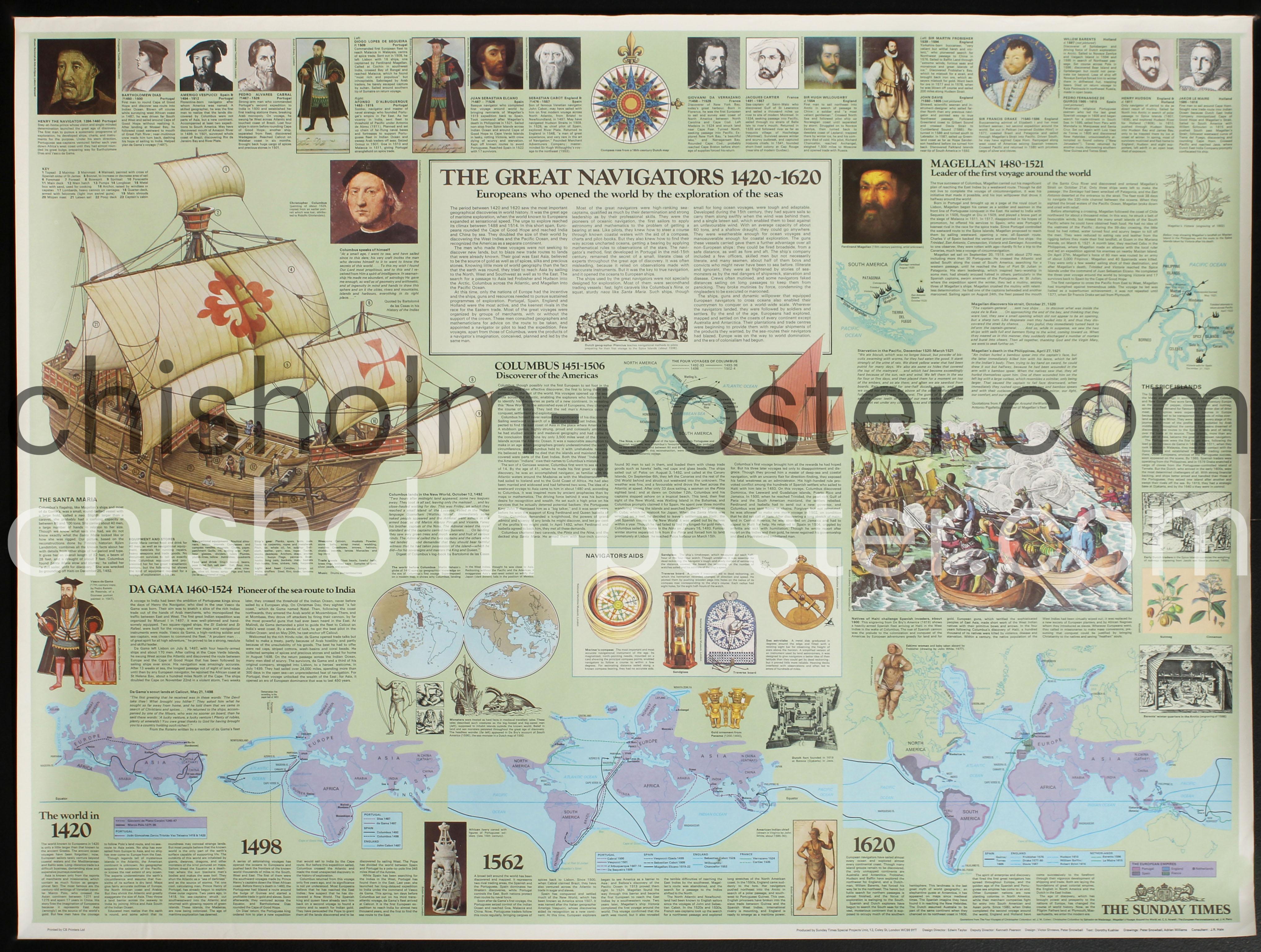 The Great Navigators 1420-1620 - The Sunday Times | Original Vintage ...