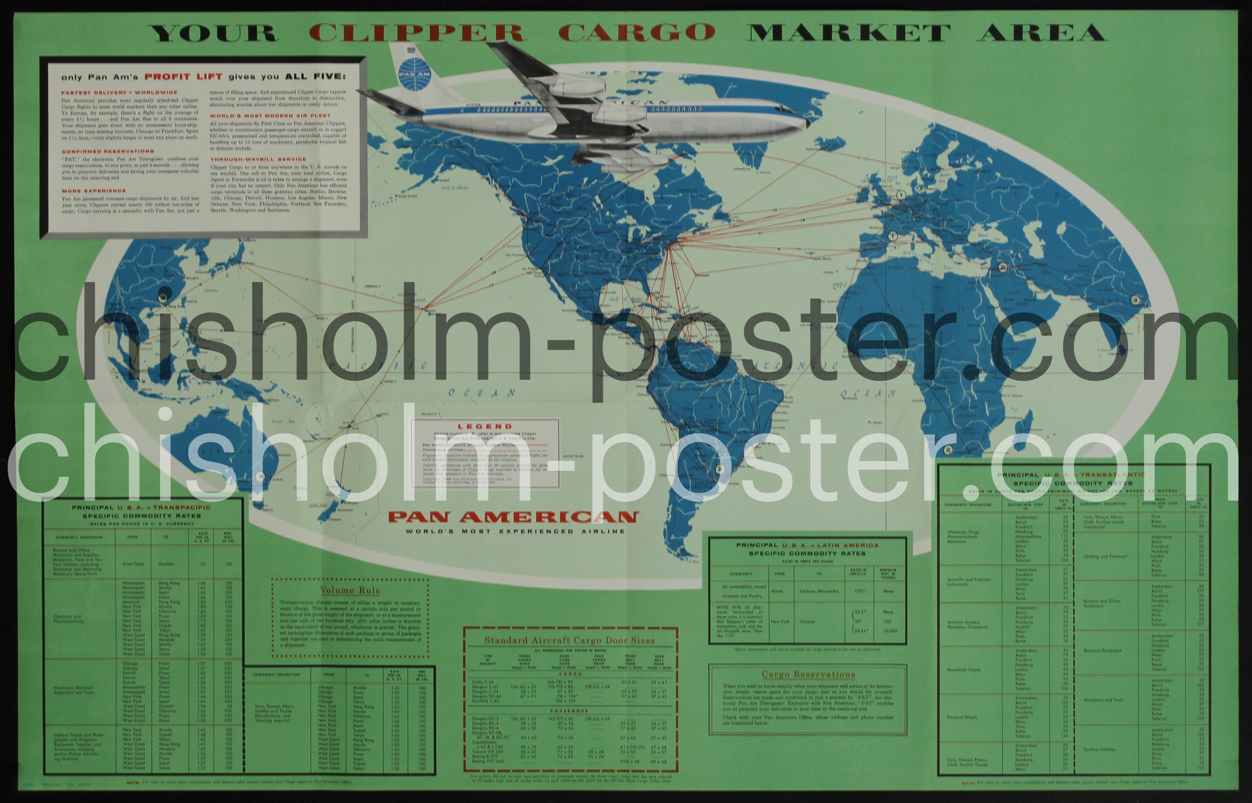 Your Clipper Cargo Market Area - Pan American | Original Vintage Poster ...