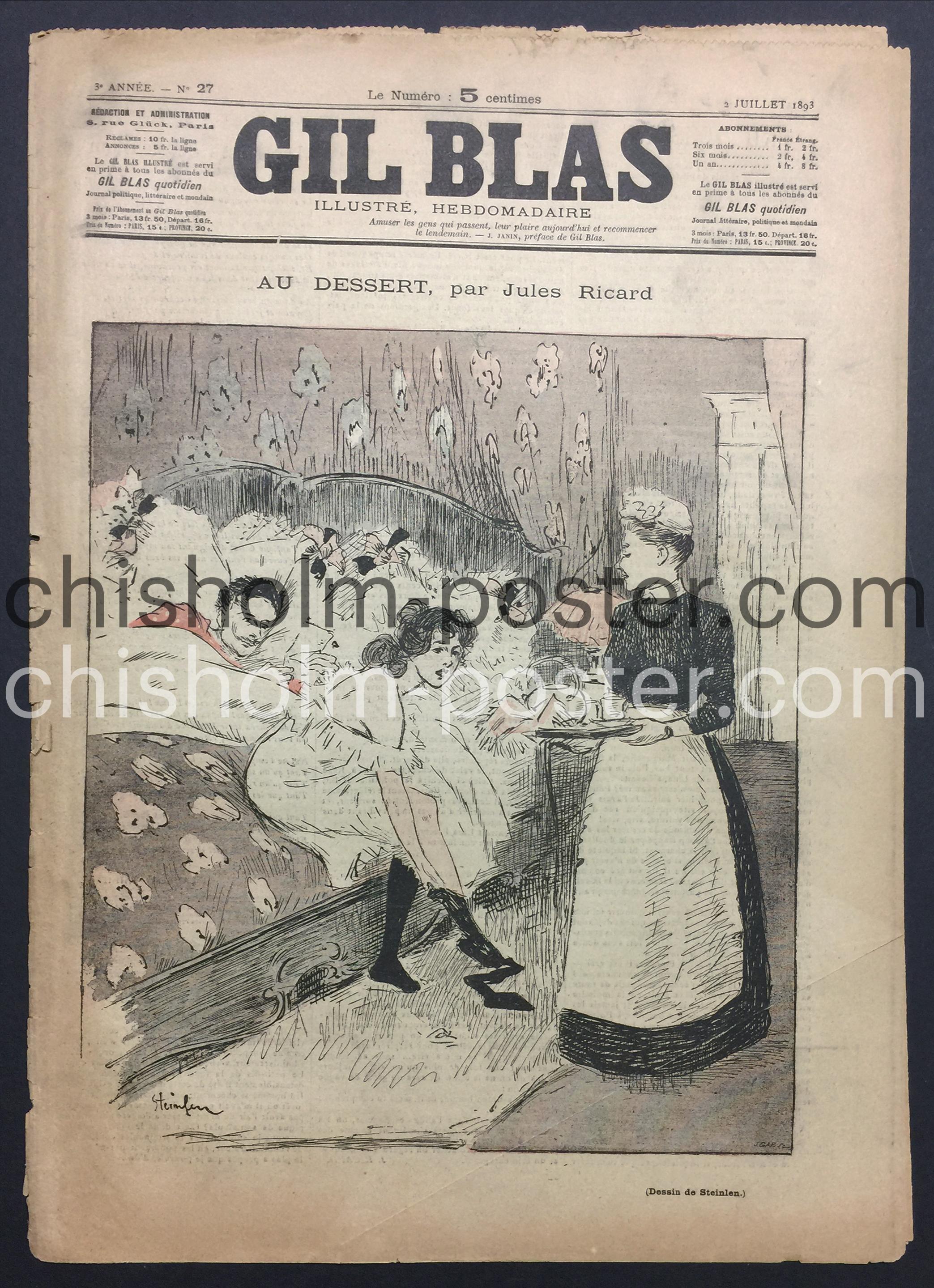 Gil Blas - Au Dessert, par Jules Ricard - 2 Juillet 1893 (Full ...