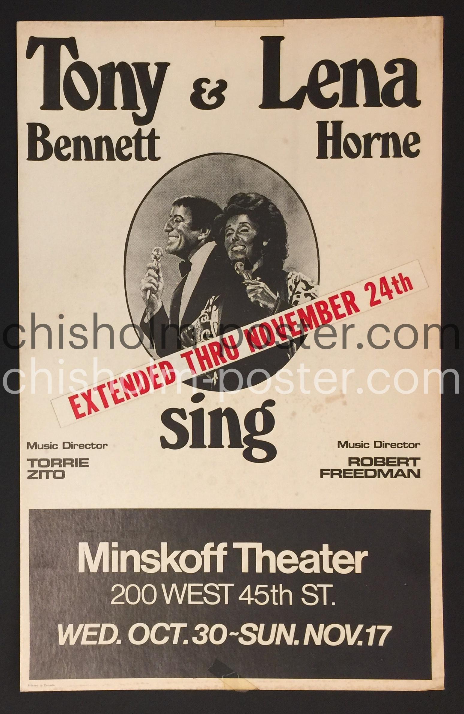Tony Bennett & Lena Horne Sing - Minskoff Theatre NYC (Window Card ...