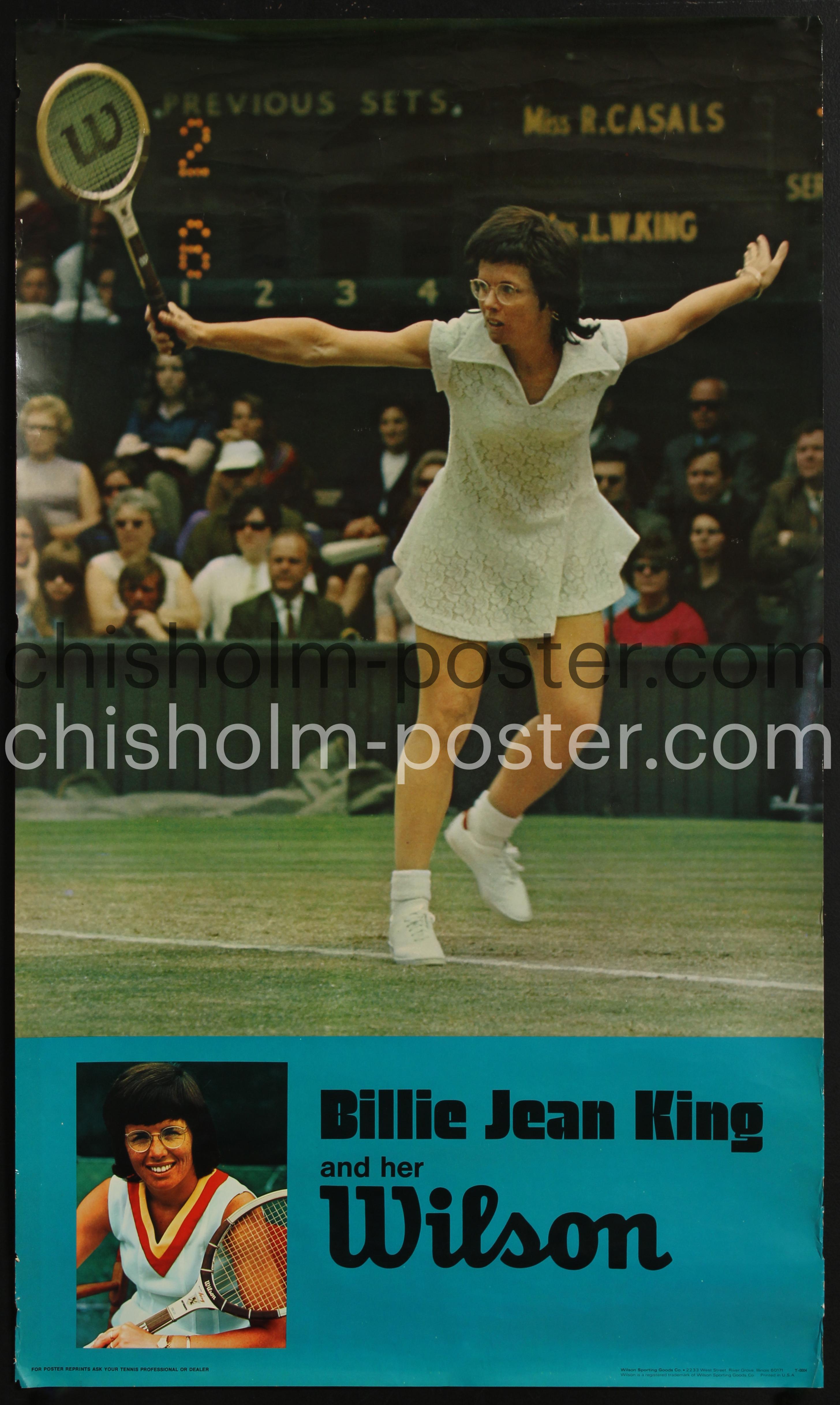 Billie Jean King - Wilson (Tennis Rackets) | Original Vintage Poster ...