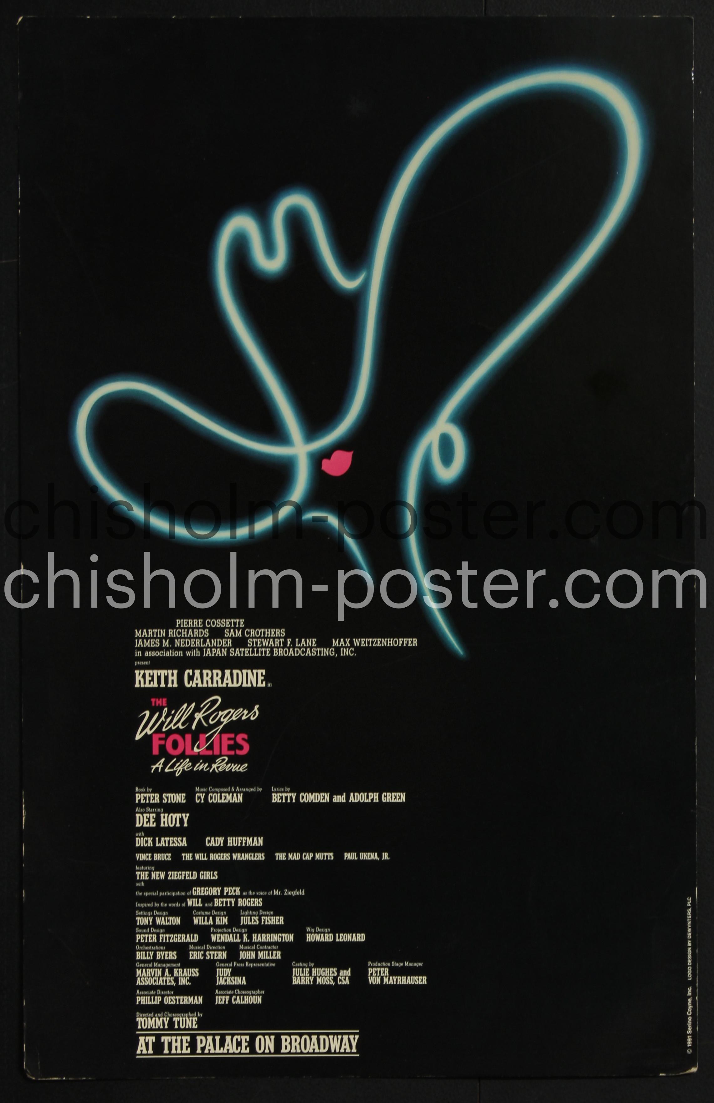 The Will Roger Follies - A Life in Revue - The Palace on Broadway - Window Card | Original ...