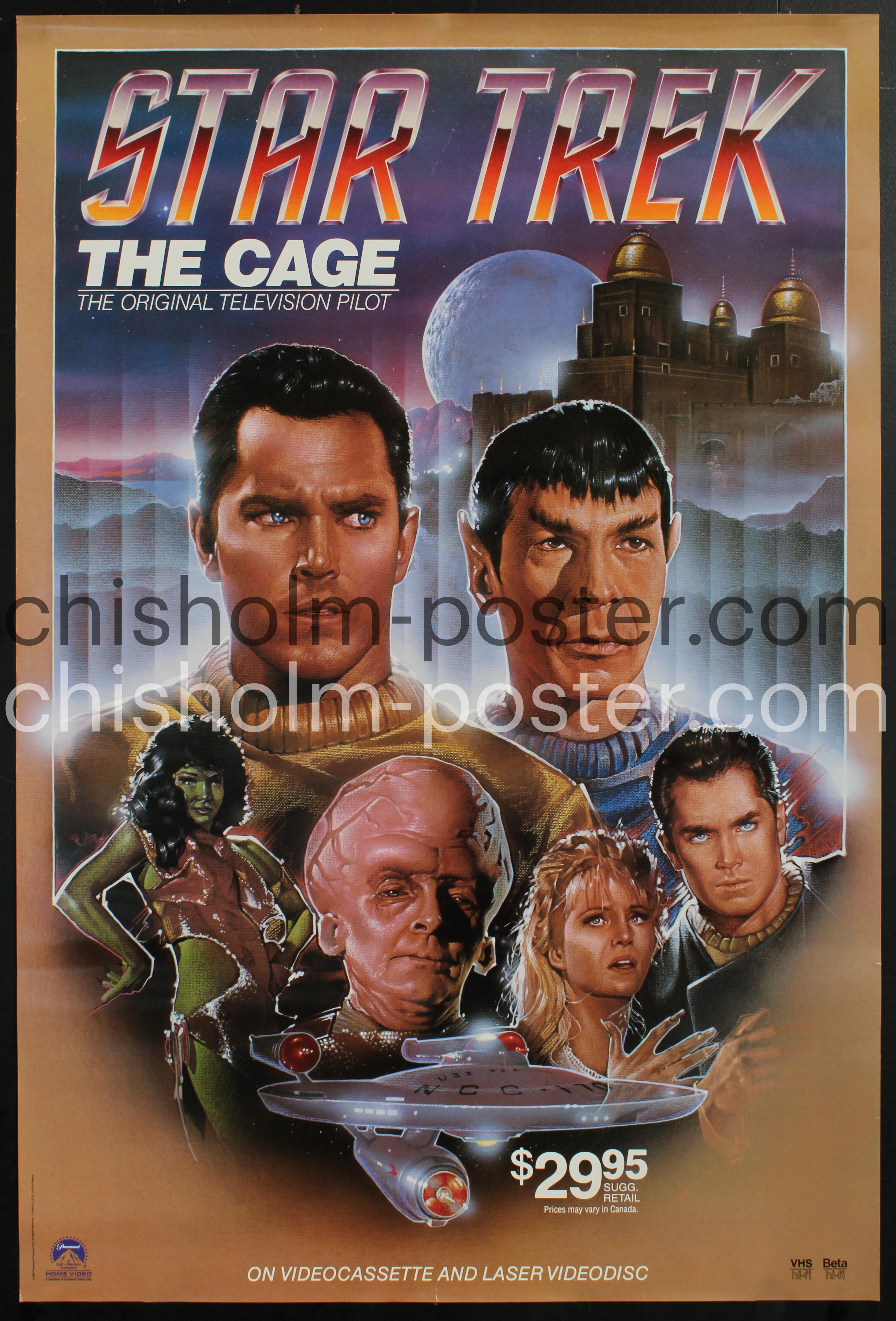 Star Trek - The Cage (The Original Television Pilot) (Video Release) | Original Vintage Poster ...