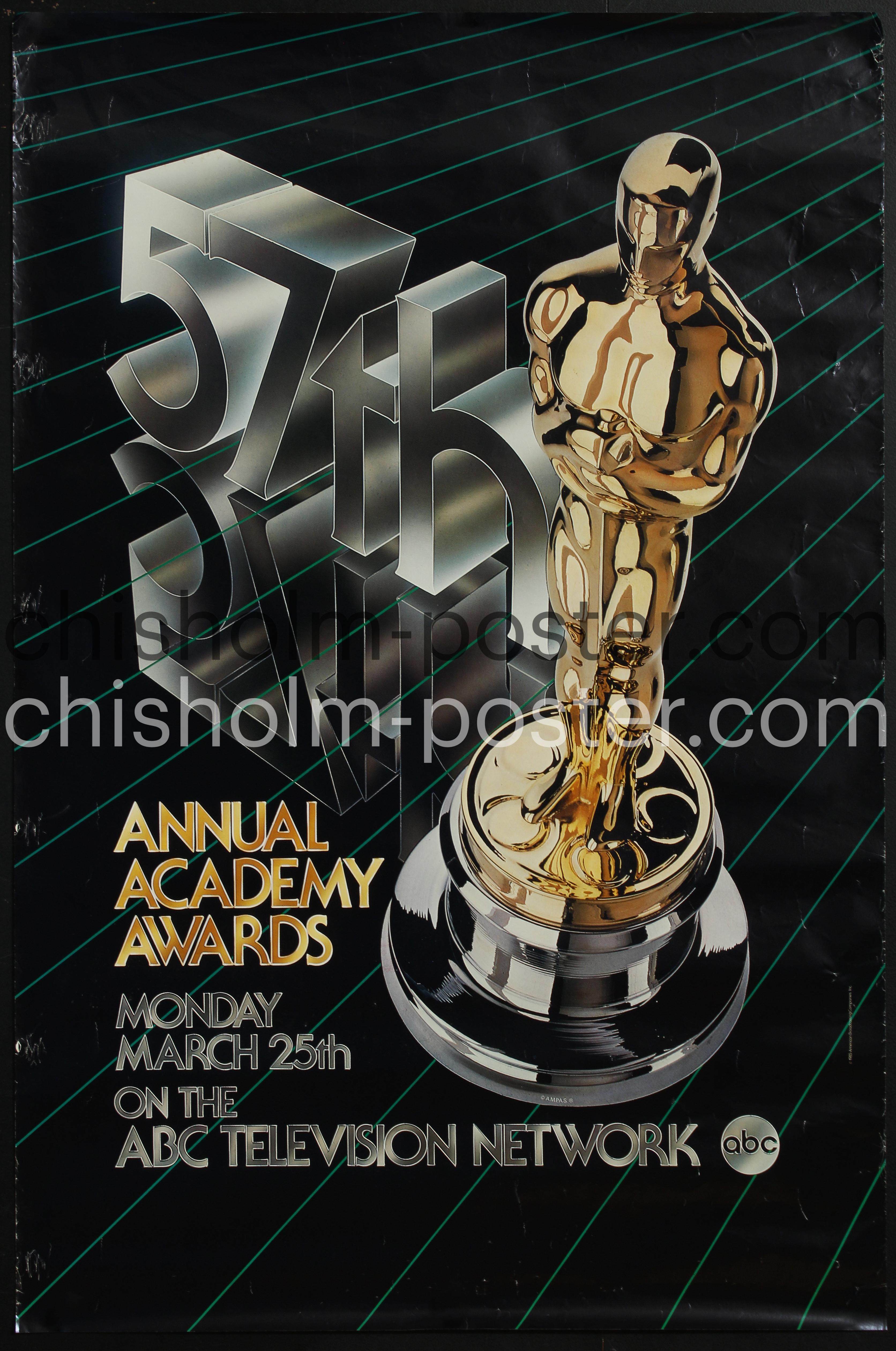 57th Annual Academy Awards - ABC - The Oscars | Original Vintage Poster ...