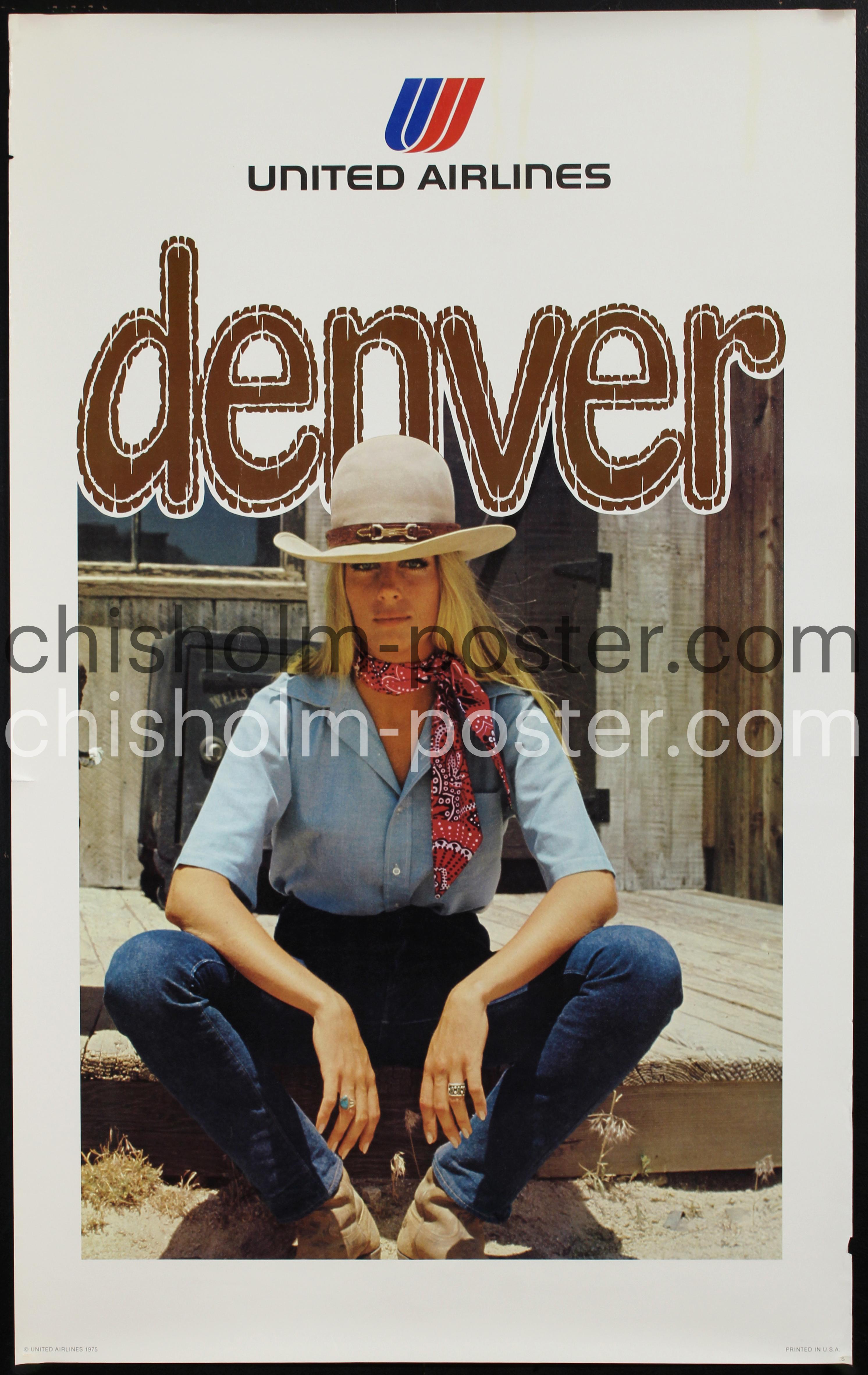 United Airlines - Denver | Original Vintage Poster | Chisholm Larsson ...