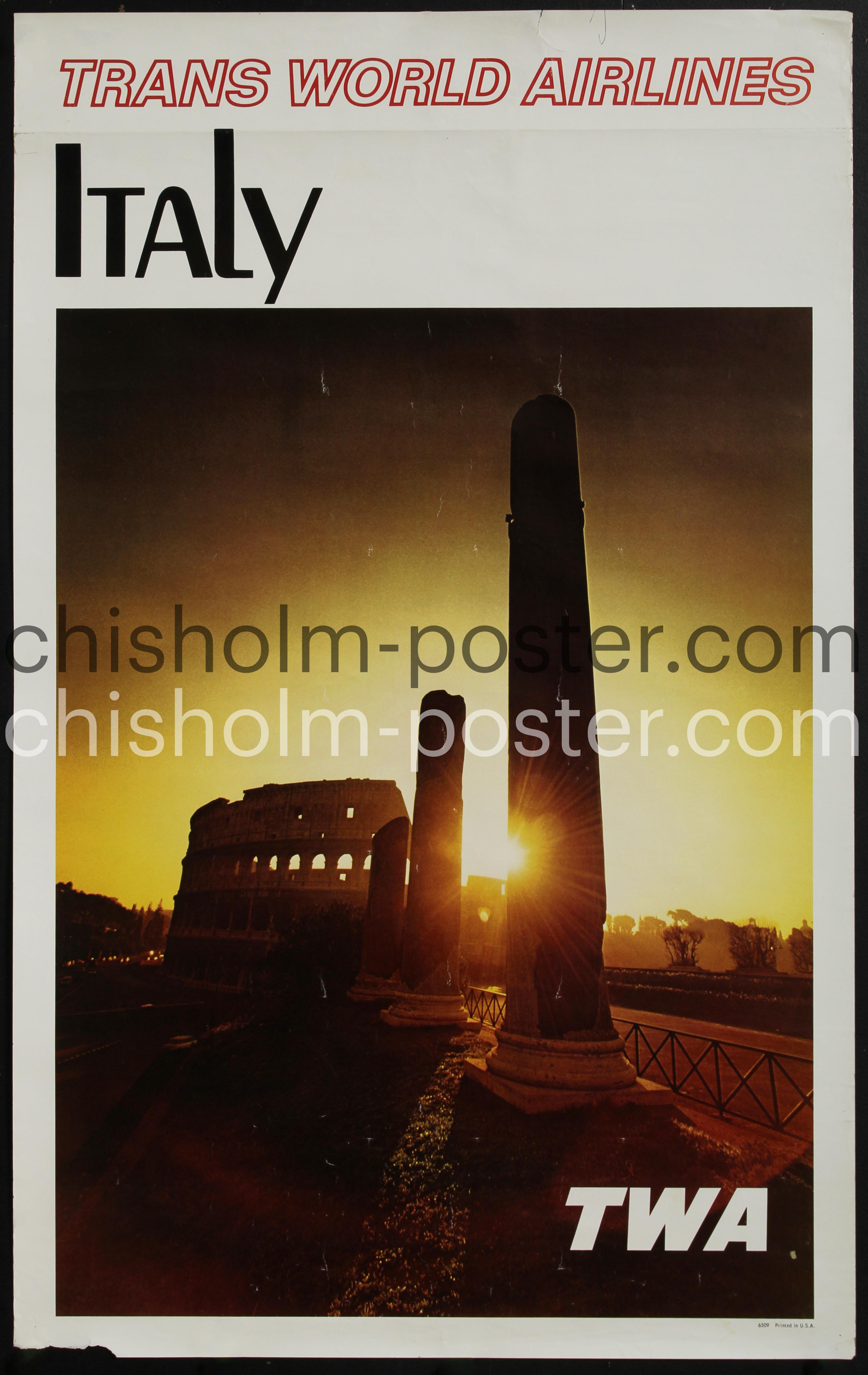 Italy TWA - Trans World Airlines | Original Vintage Poster | Chisholm ...