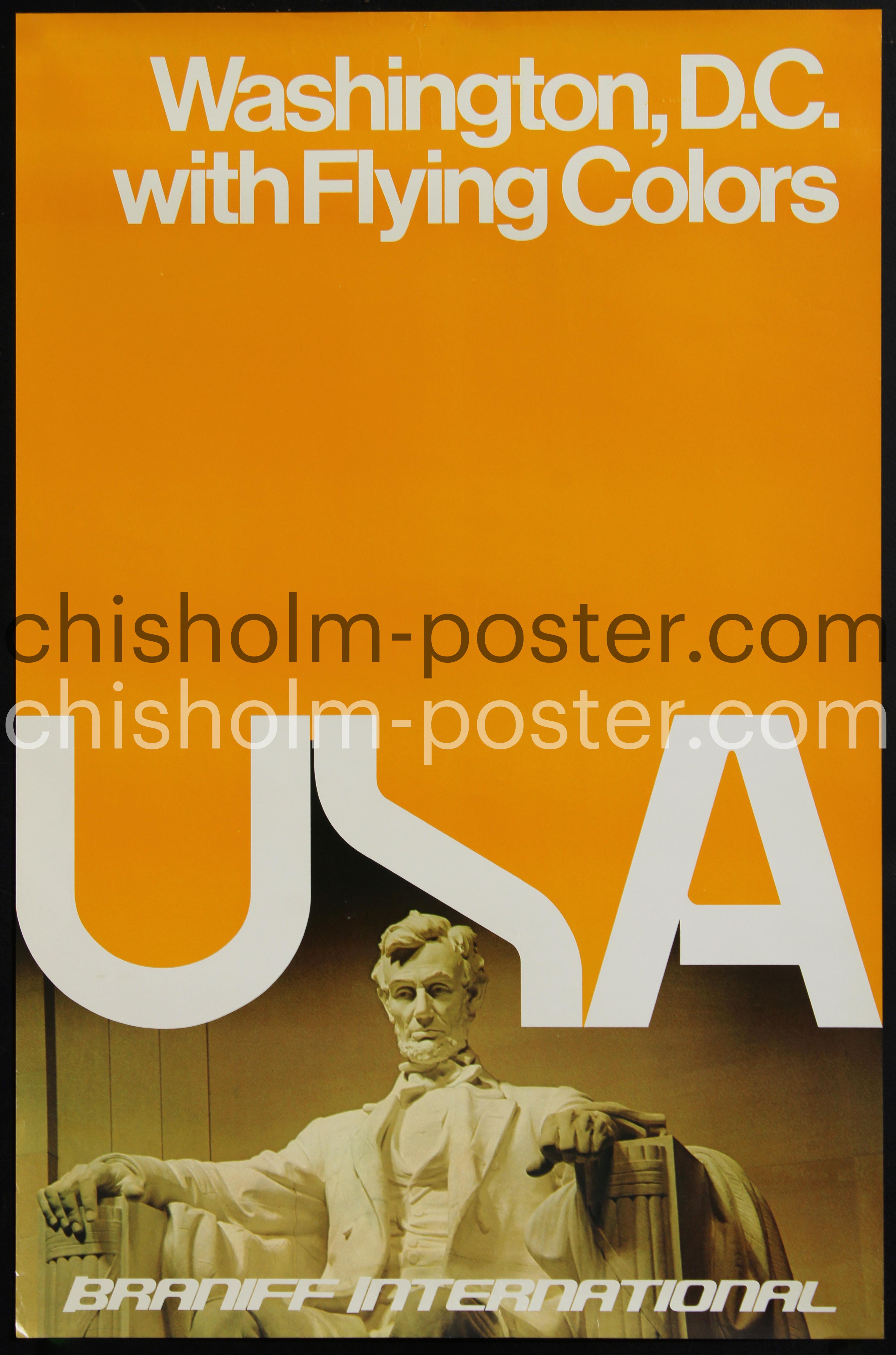 Washington, D.C. with Flying Colors USA Braniff International | Original Vintage Poster ...