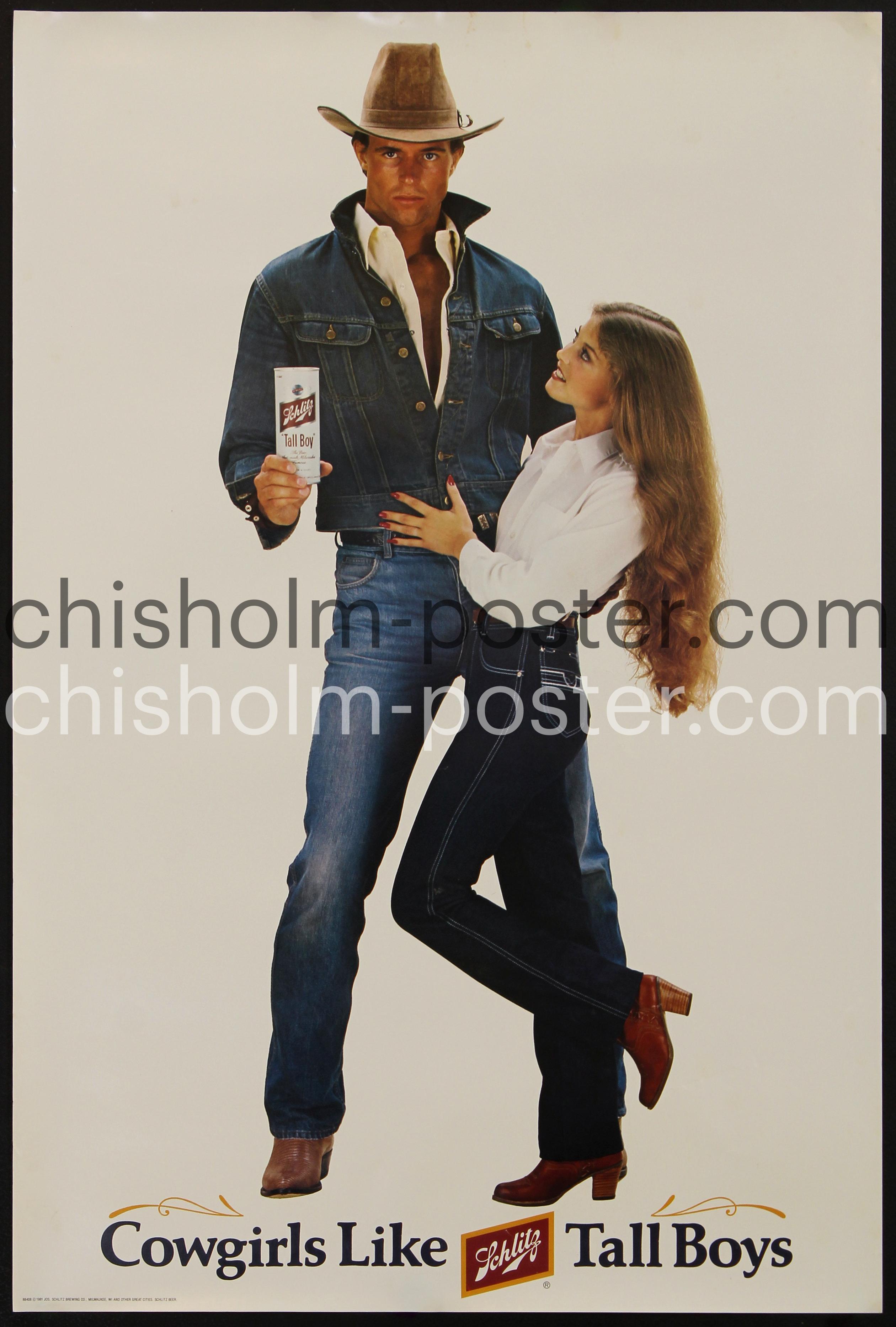 Cowgirls Like Tall Boys - Schlitz Beer | Original Vintage Poster | Chisholm Larsson Gallery