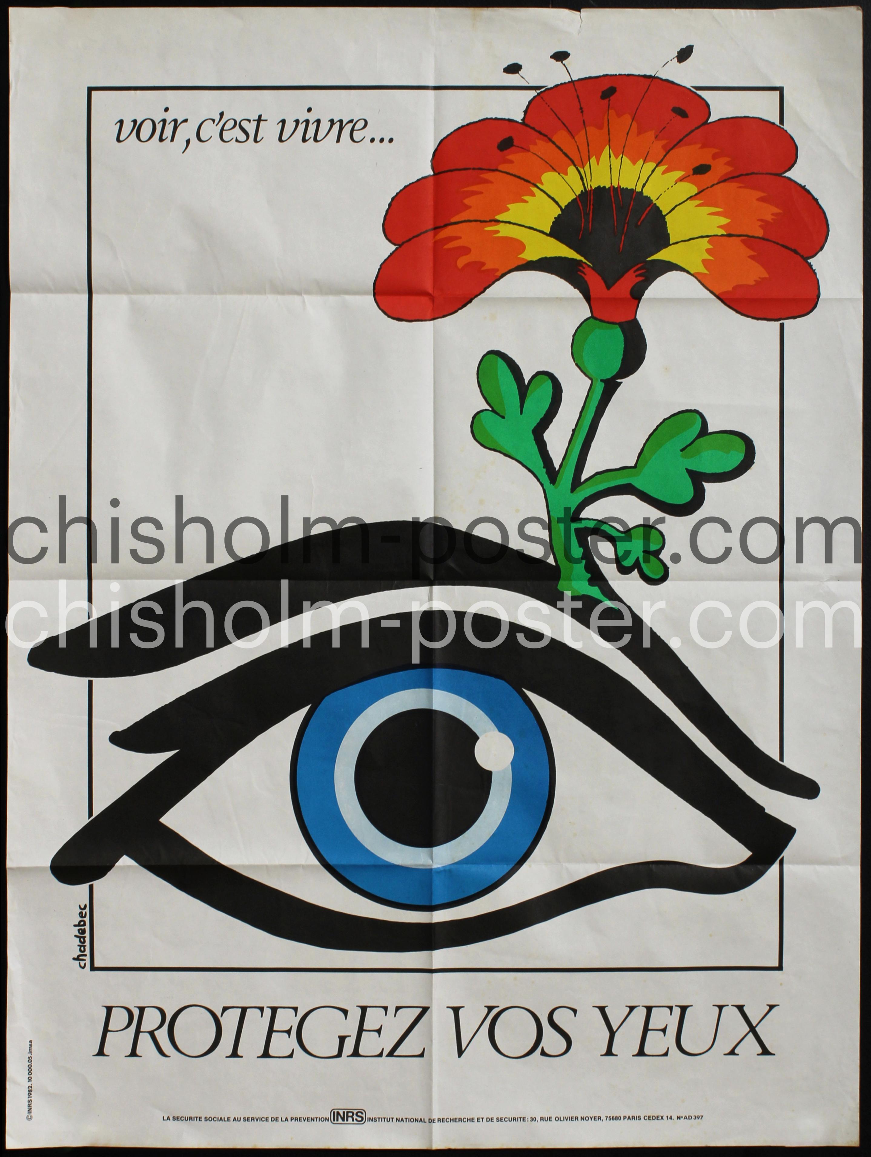 Protegez vos yeux - voir, c'est vivre... INRS | Original Vintage Poster | Chisholm Larsson Gallery