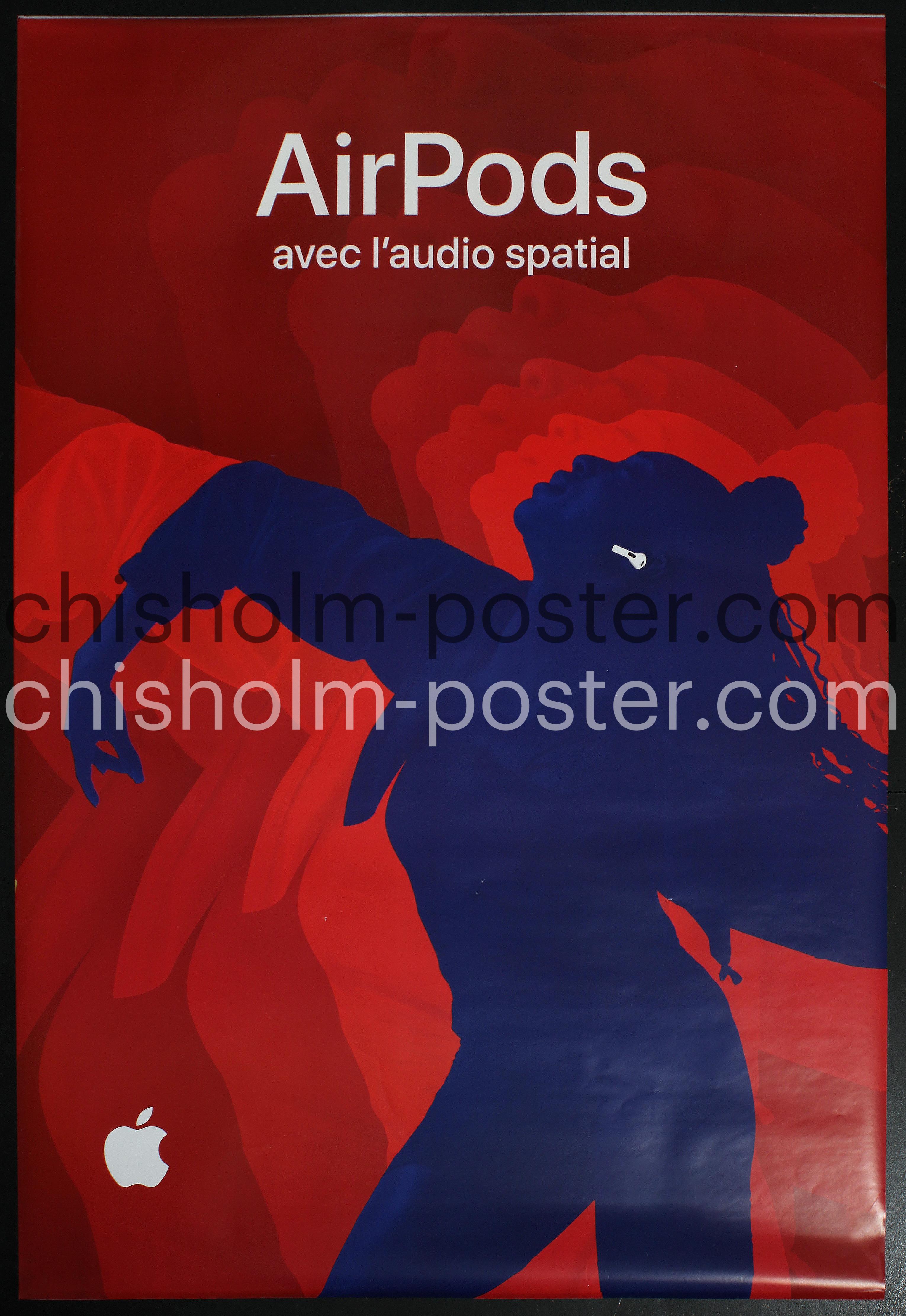 AirPods Avec L'Audio Spatial (Red) | Original Vintage Poster | Chisholm ...